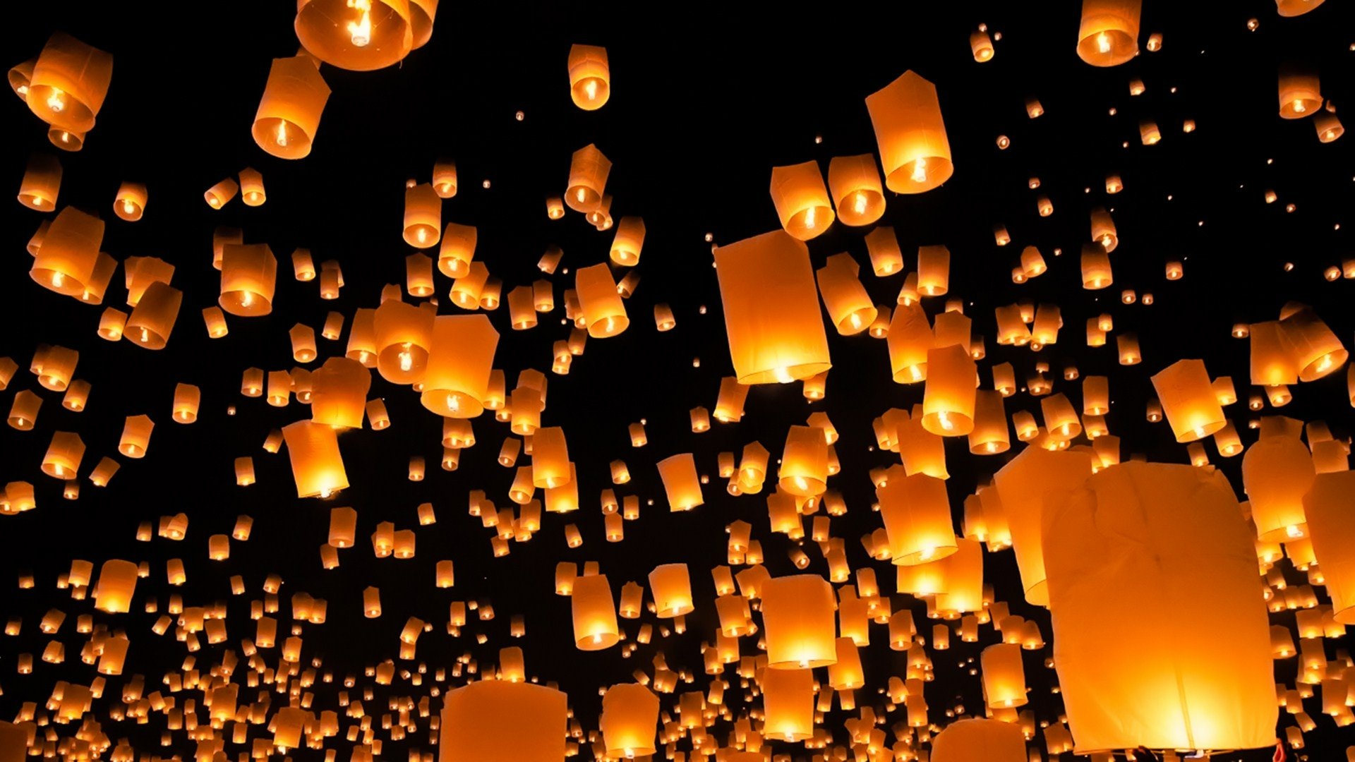 Download Night Man Made Lantern HD Wallpaper