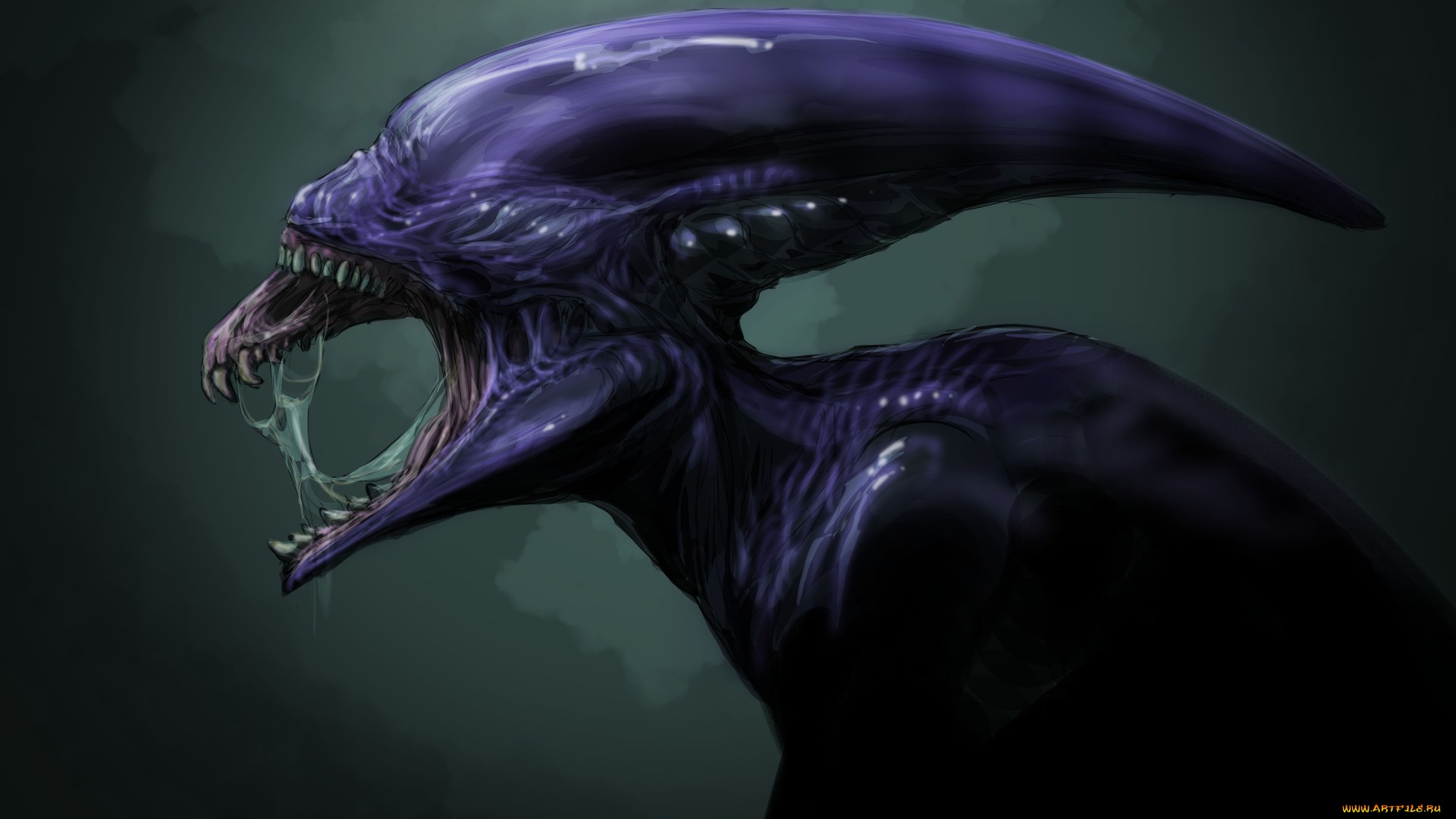 HD Sci-Fi Alien Encounter: The Dark Xenomorph