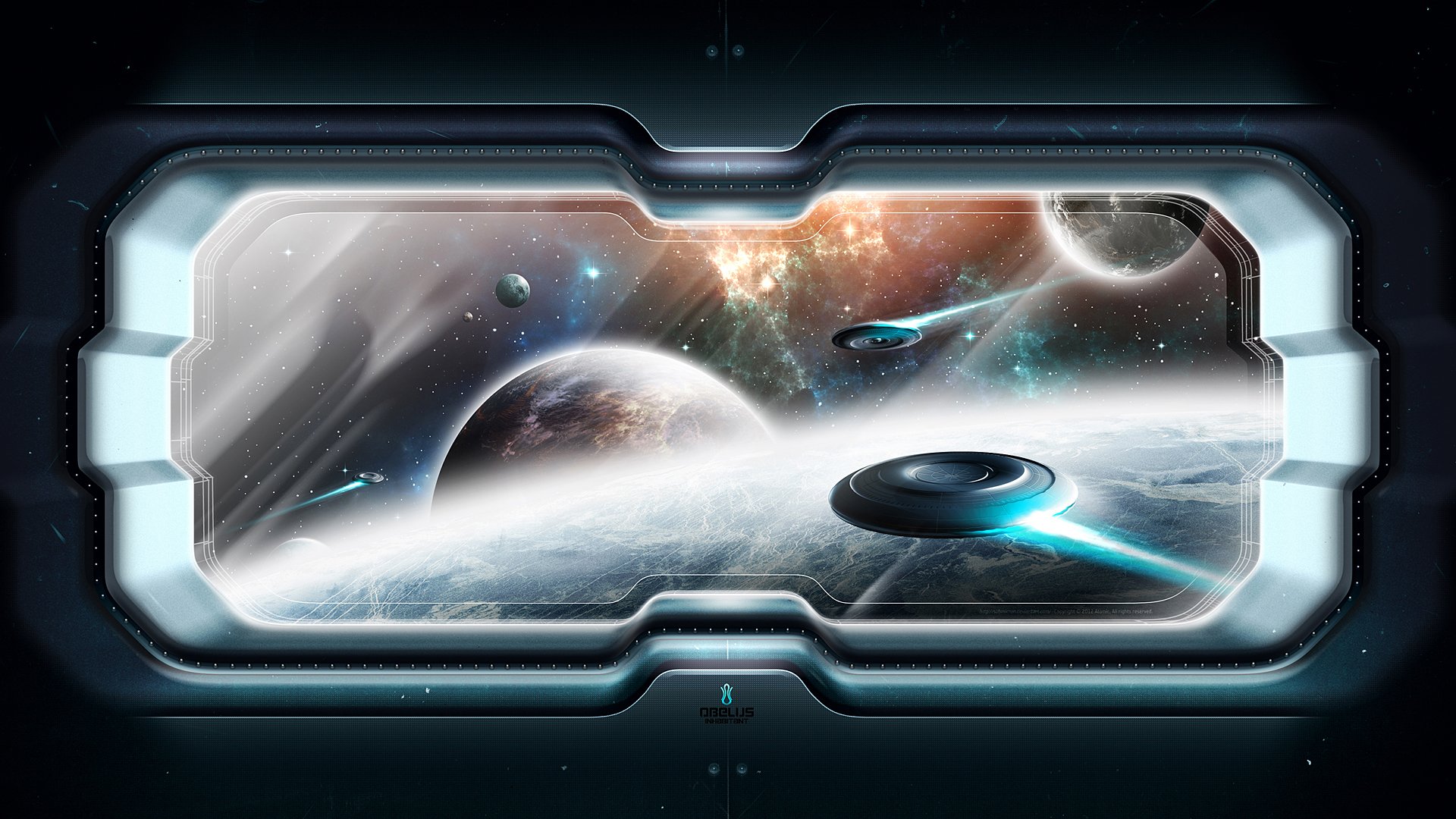 Stellar Voyage: HD Sci-Fi Spaceship Window View | 1920x1080 | Wallpaper ...