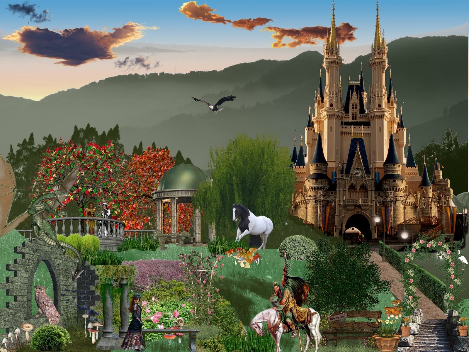 Enchanted Castle: A Stunning HD Fantasy Wallpaper