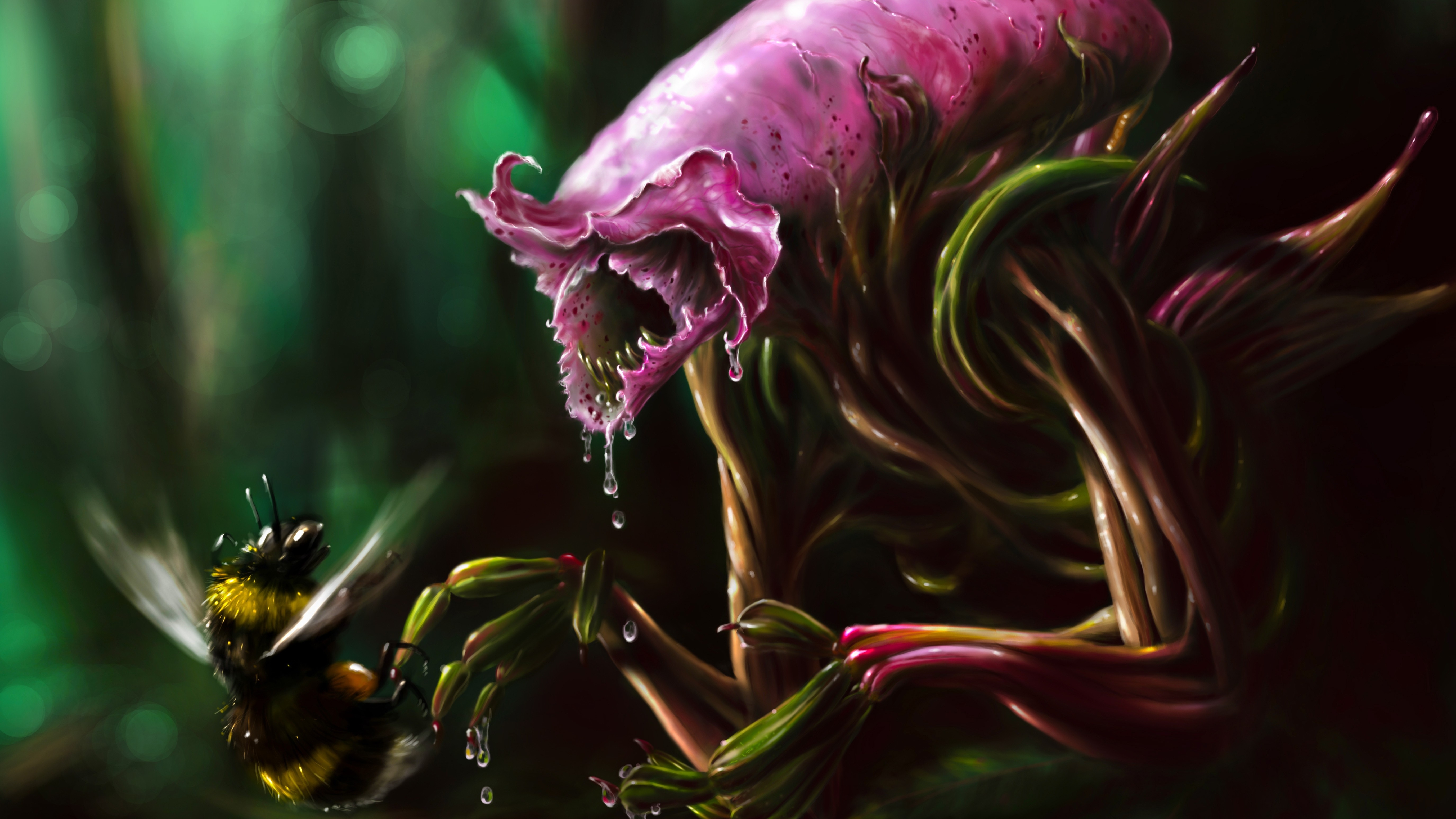 4K Fantasy Creature: Enigmatic Bloom Predator