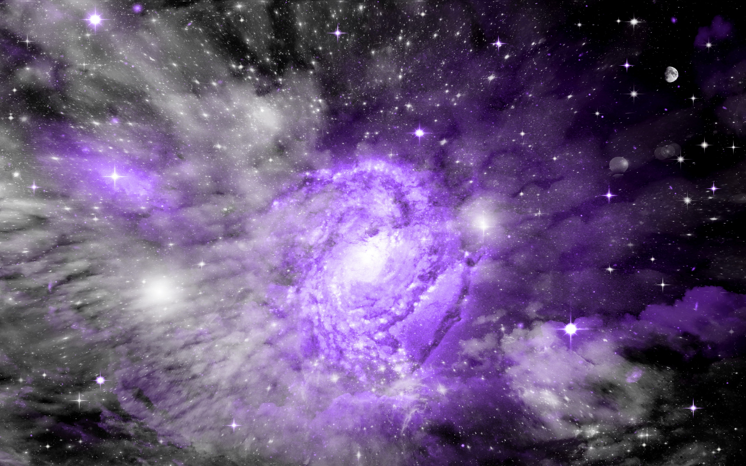 Black And Purple Nebula Wallpaper
