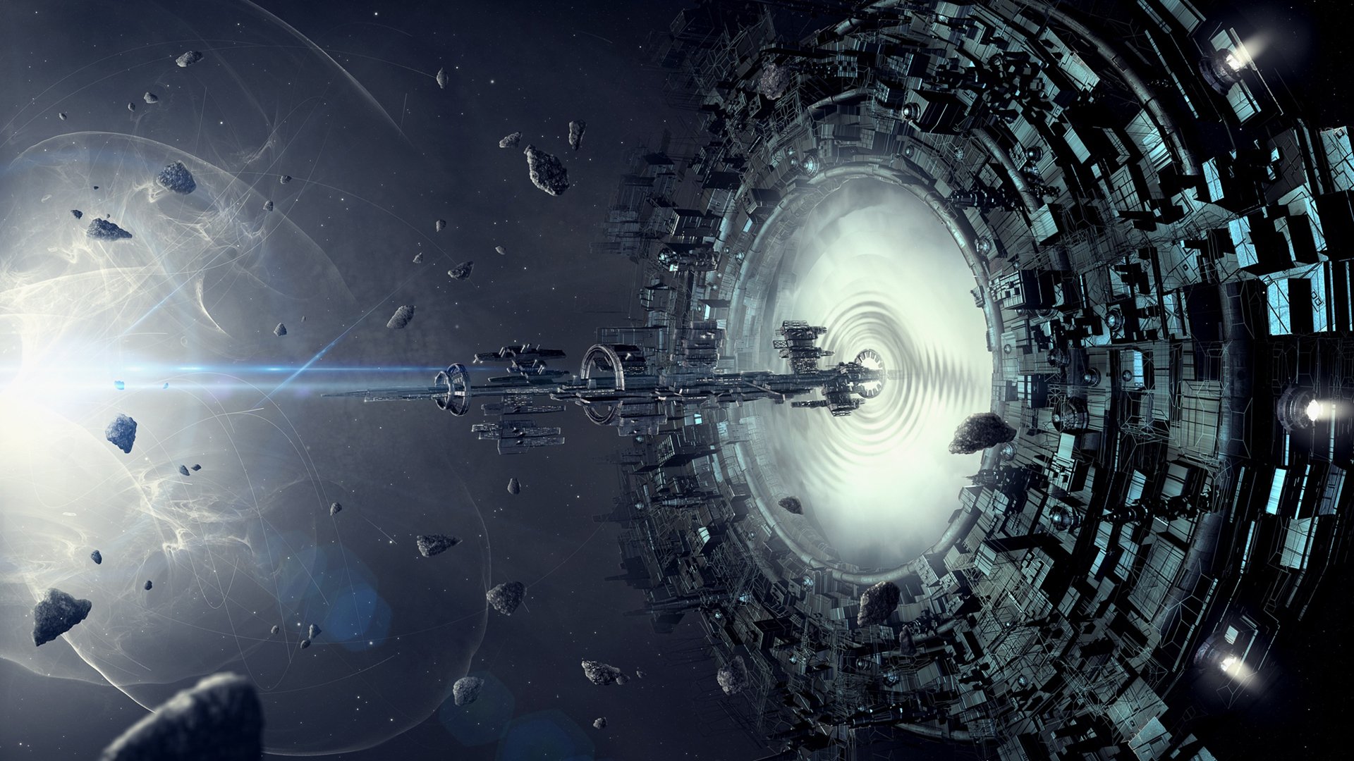 Galactic Odyssey: A Stunning Sci-Fi Spaceship HD Wallpaper by Maxime ...