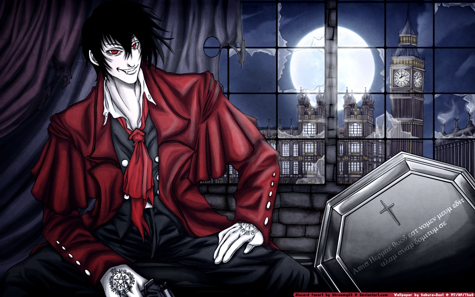 Hellsing HD Anime Wallpaper: Moonlit Night and Eternal Darkness