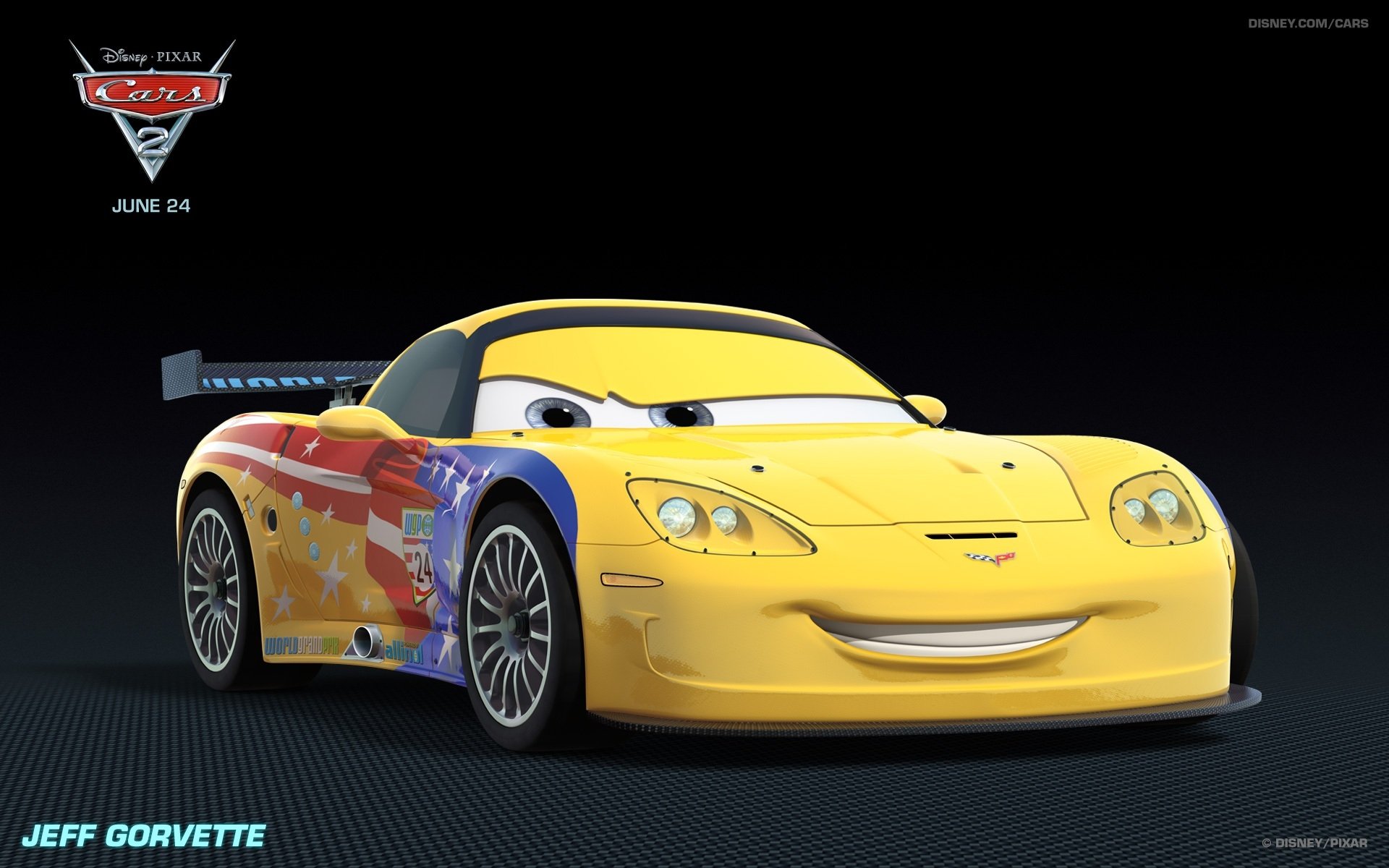 Jeff Gorvette HD Wallpaper – Pixar’s Cars 2 Racing Star | 1920x1200 ...