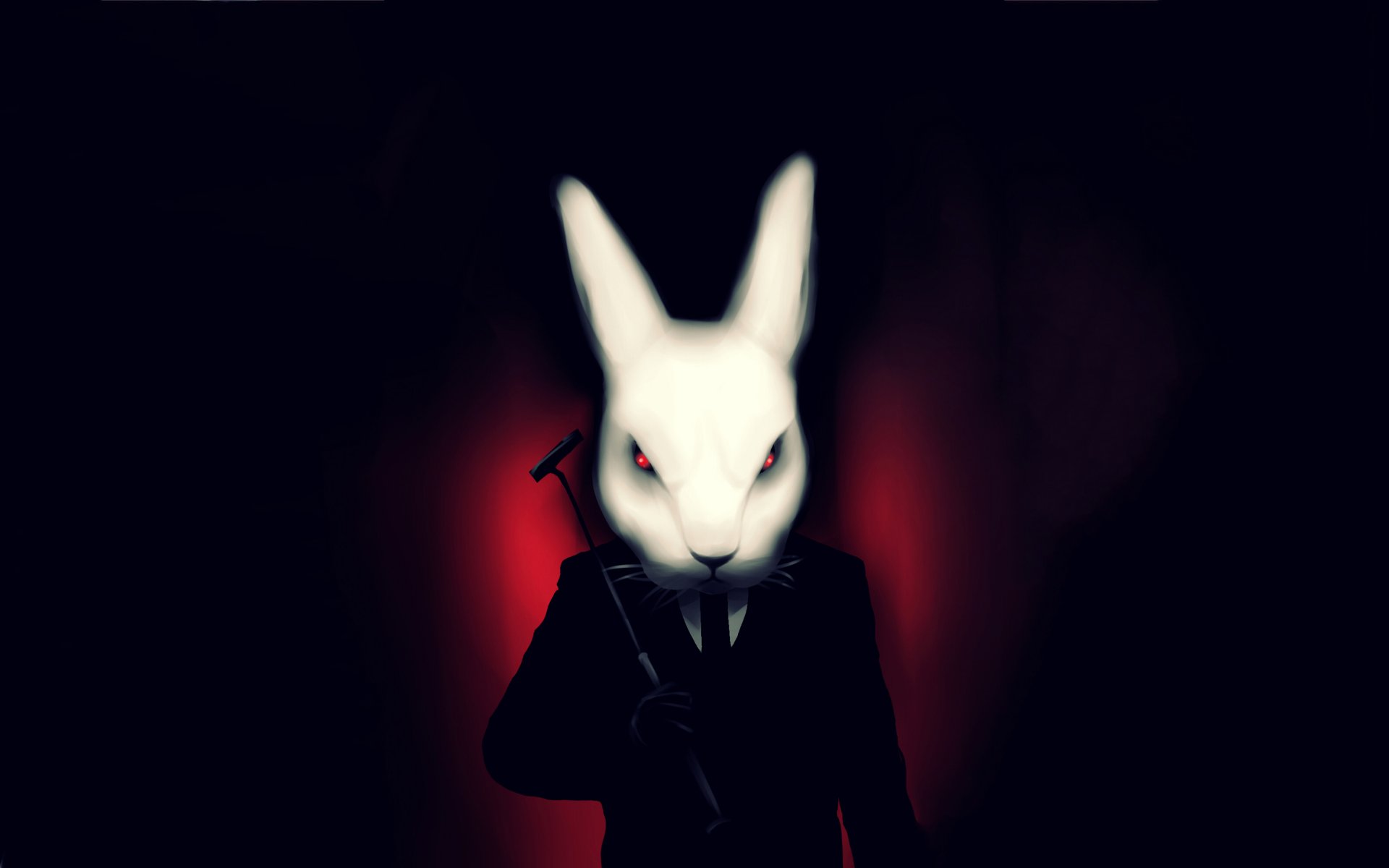 Dark Rabbit: A Haunting HD Animal Wallpaper
