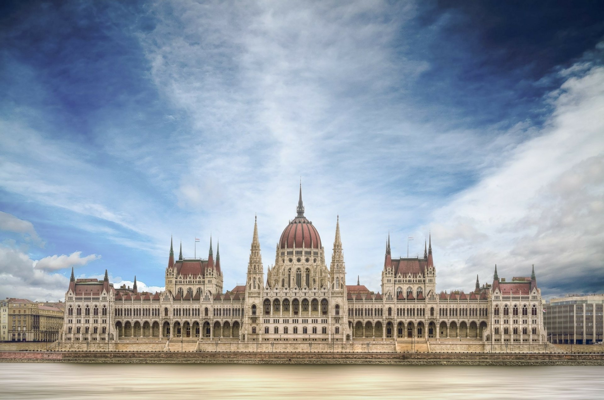 Download Hungary Budapest Man Made Hungarian Parliament Building HD
