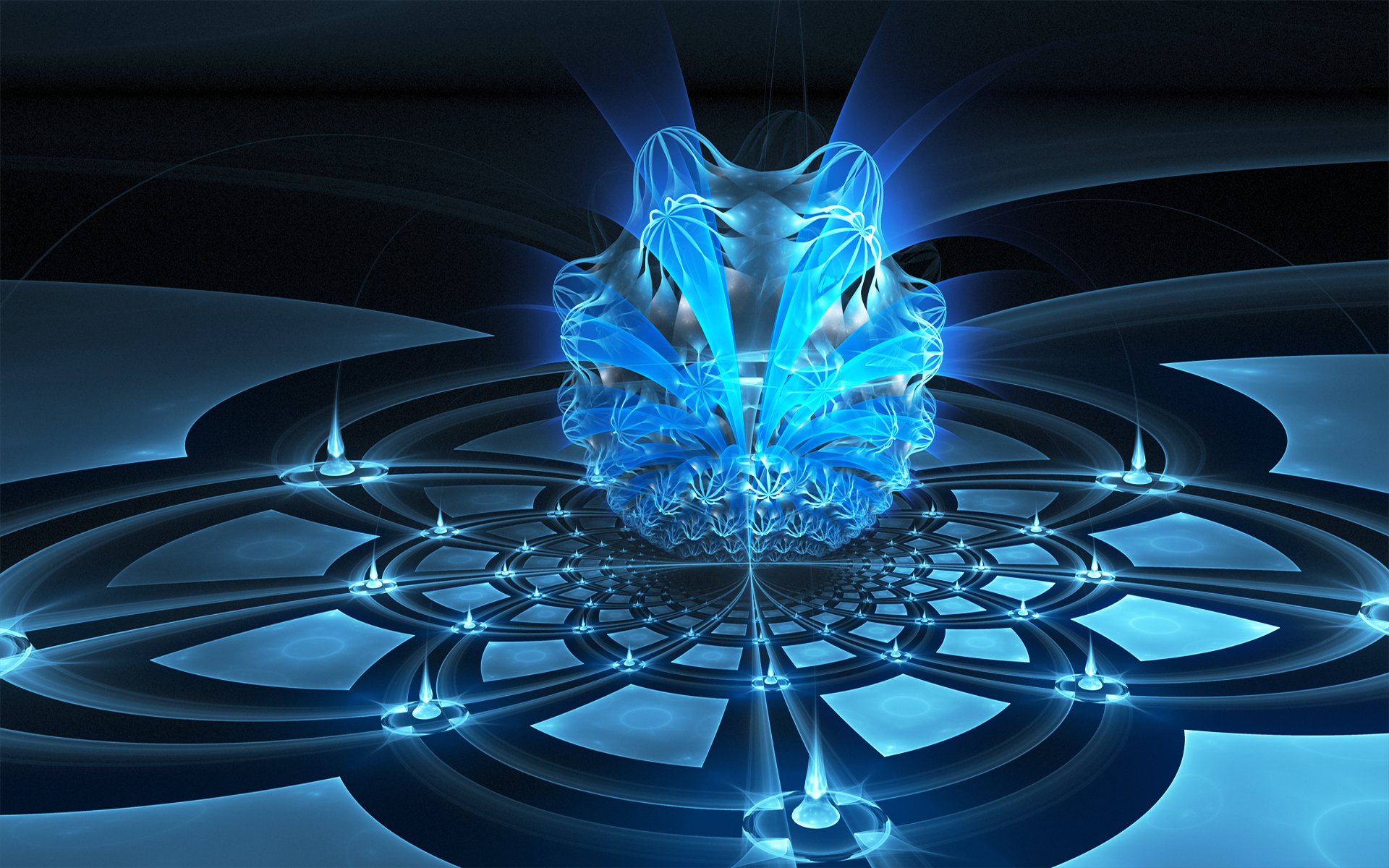 HD Abstract Fractal: Radiant Blue Infinity