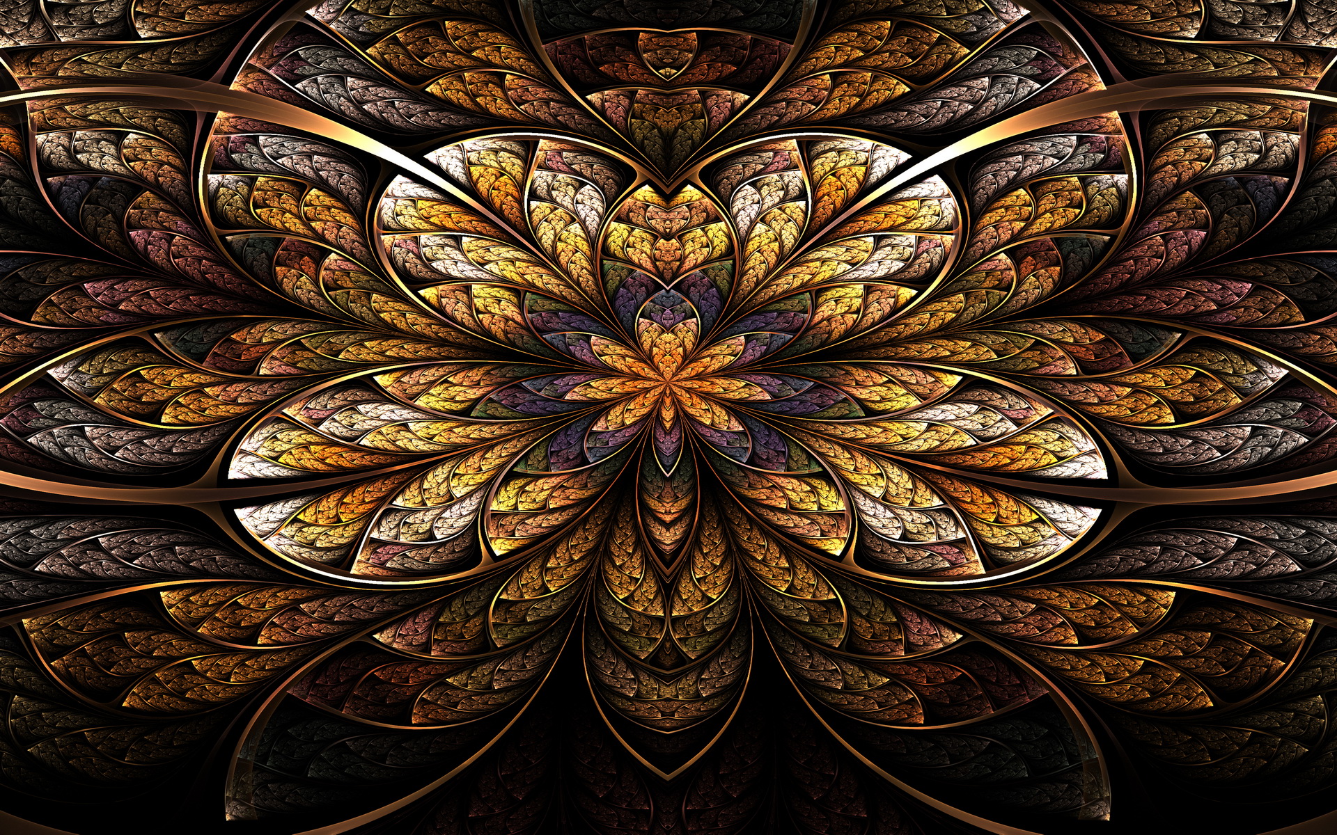 Radiant Fractal Bloom HD Wallpaper