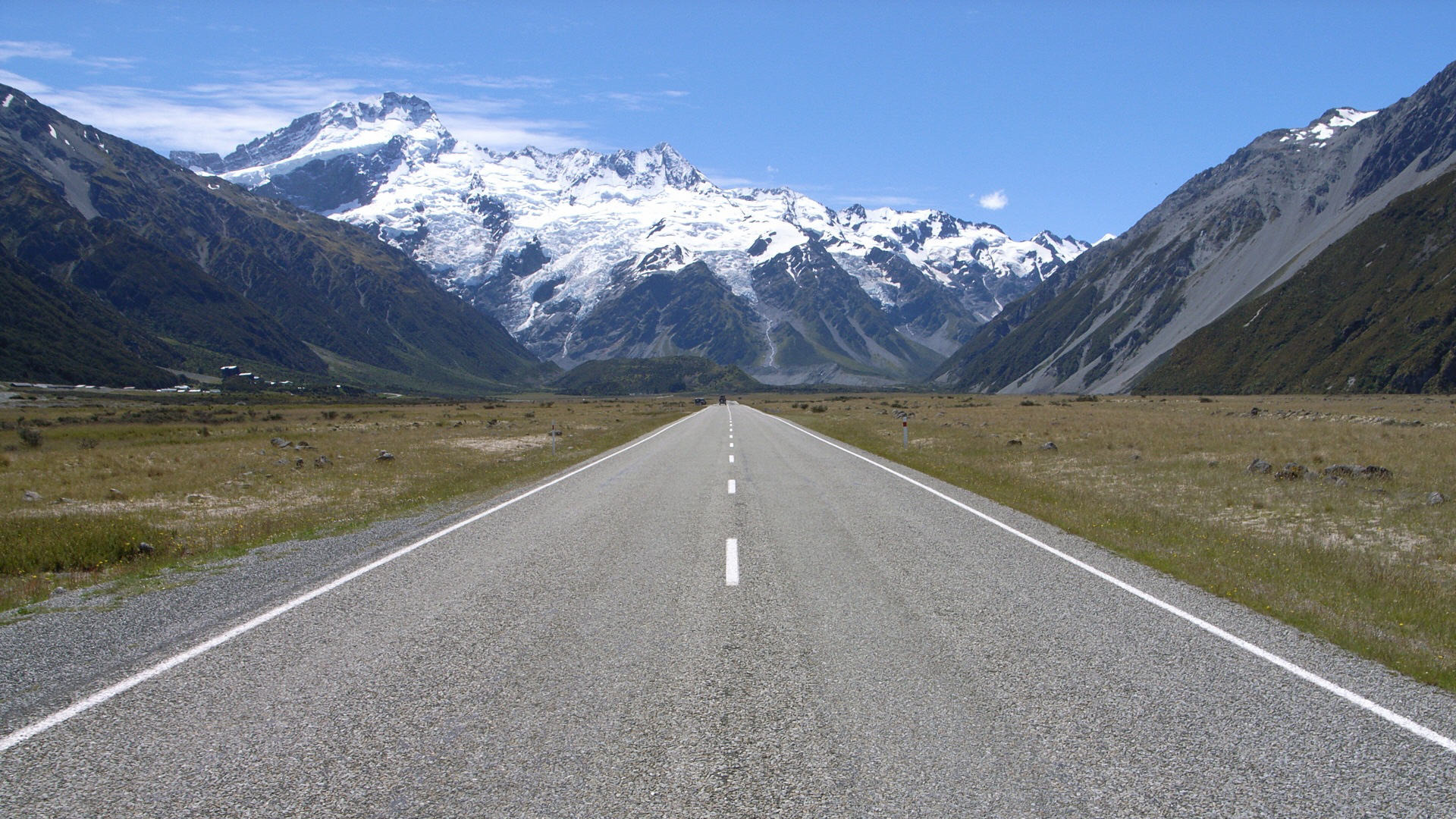 Download Mountain Man Made Road HD Wallpaper