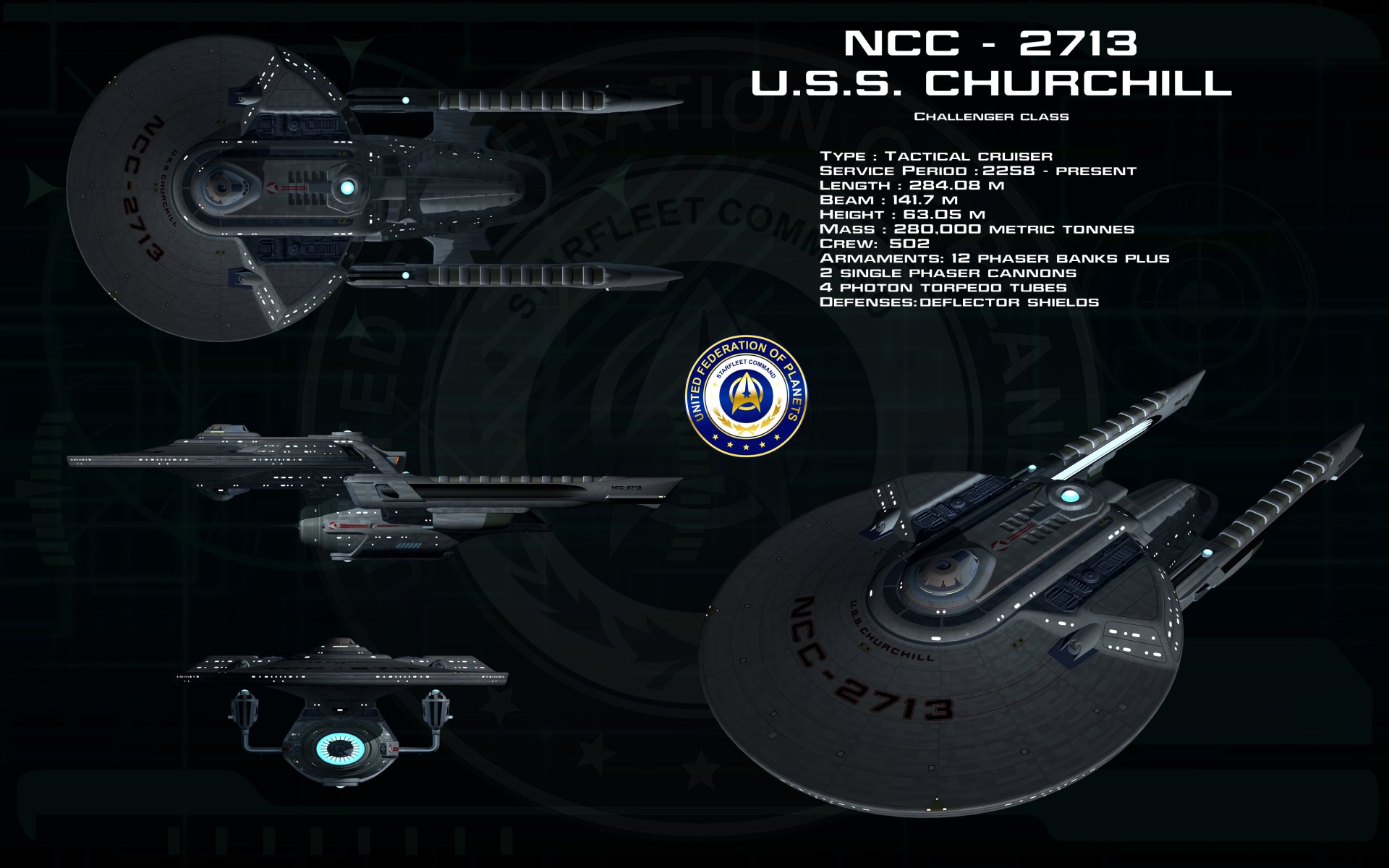 U.S.S. Churchill NCC-2713 | 4K Ultra HD Star Trek Sci‑Fi Wallpaper ...