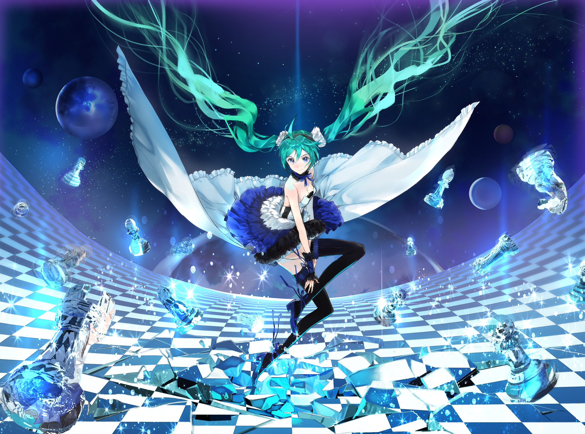 Hatsune Miku HD Wallpaper: A Vibrant Anime Vocaloid Fantasy