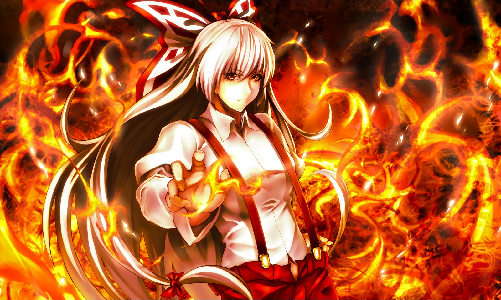 Download Fujiwara No Mokou Anime Touhou Wallpaper