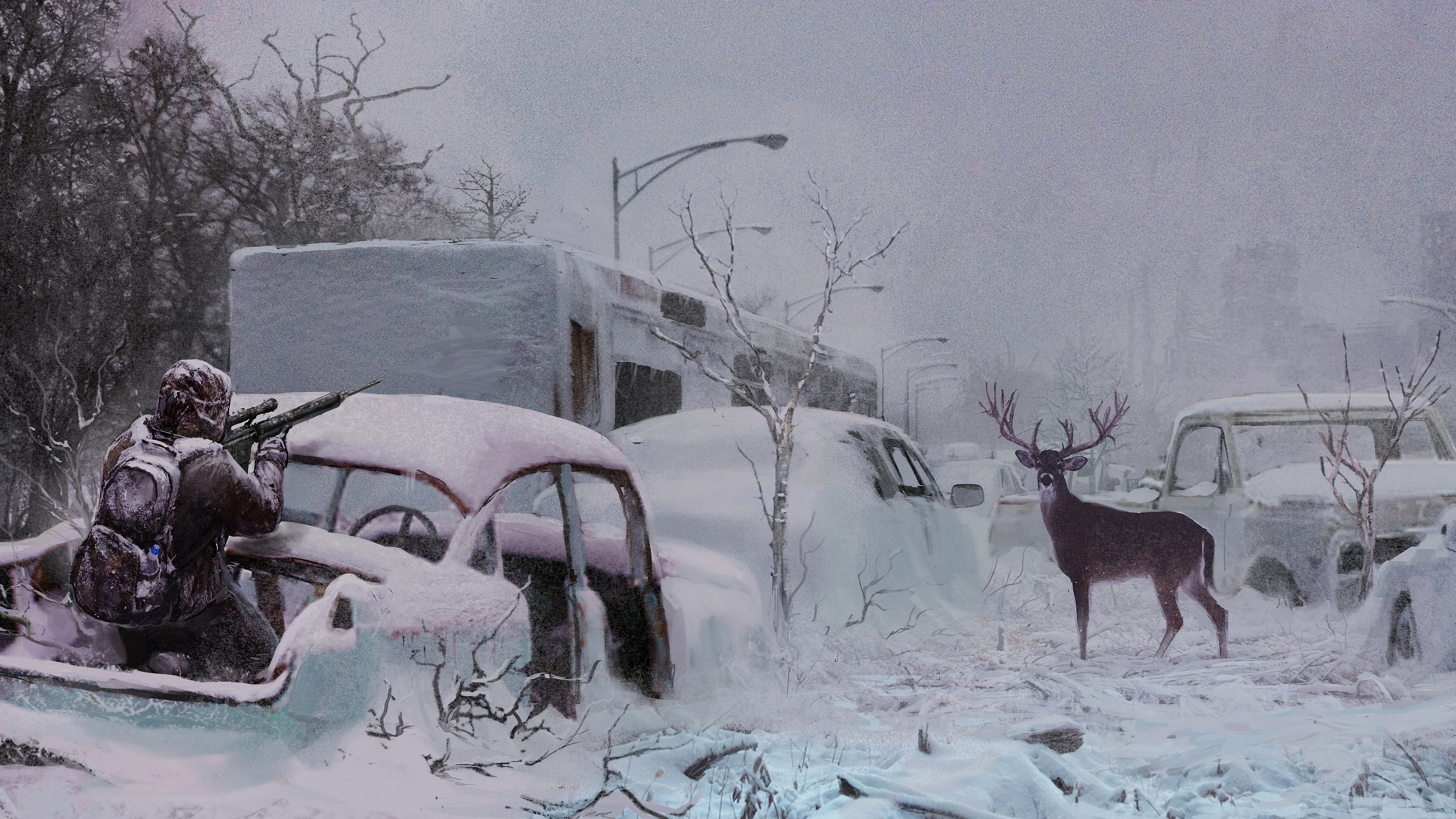 Post Apocalyptic Snow Josh Keyes' New Paintings Of Post Apocalyptic