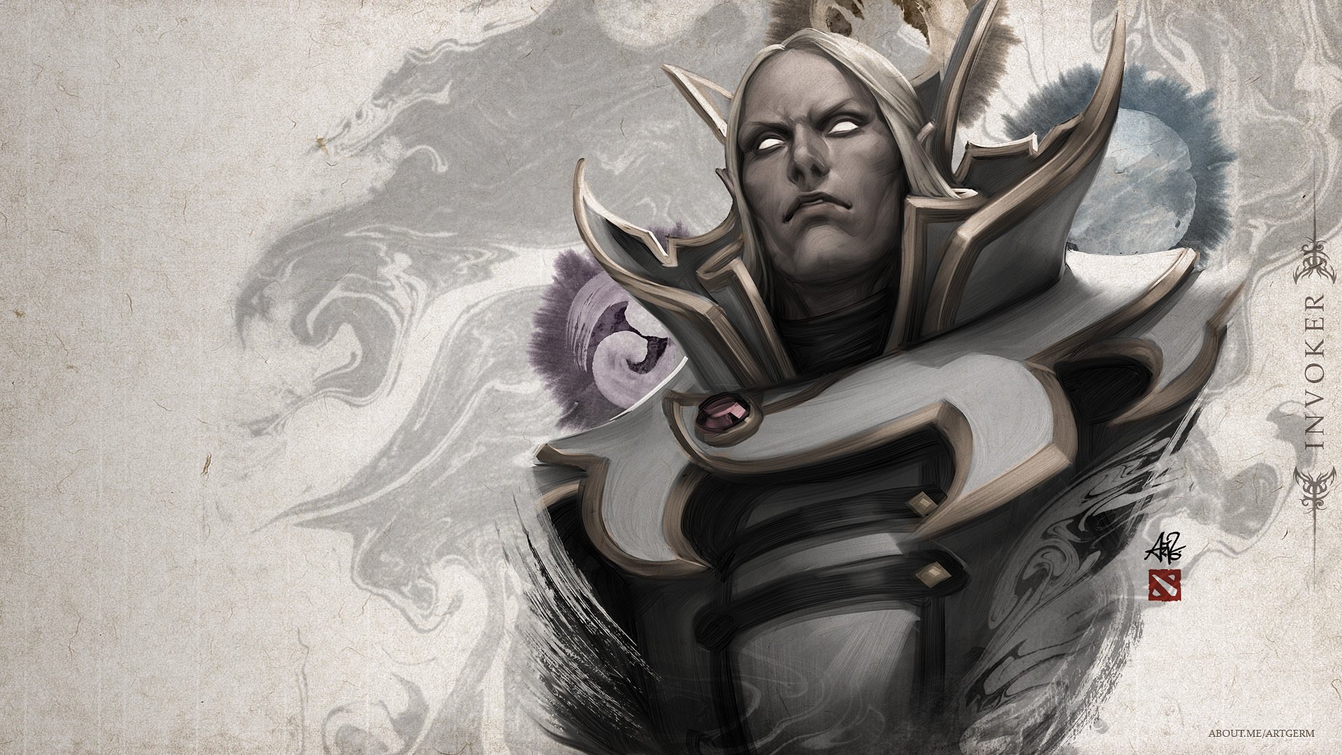 Epic DotA 2 HD Wallpaper – Dark Warrior Hero Portrait by Stanley Lau