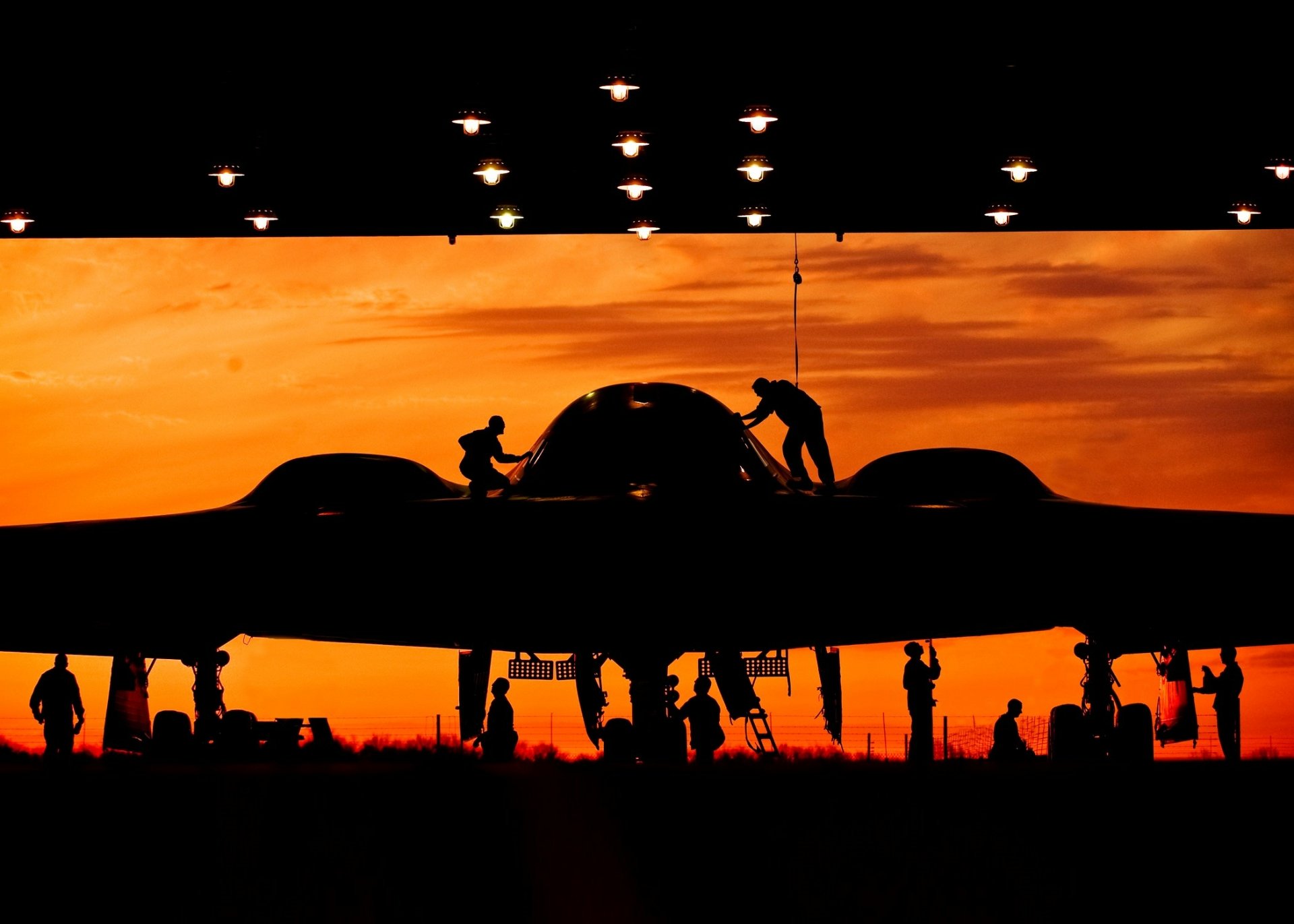 Stealth Power: Northrop B-2 Spirit Military HD Wallpaper at Dusk