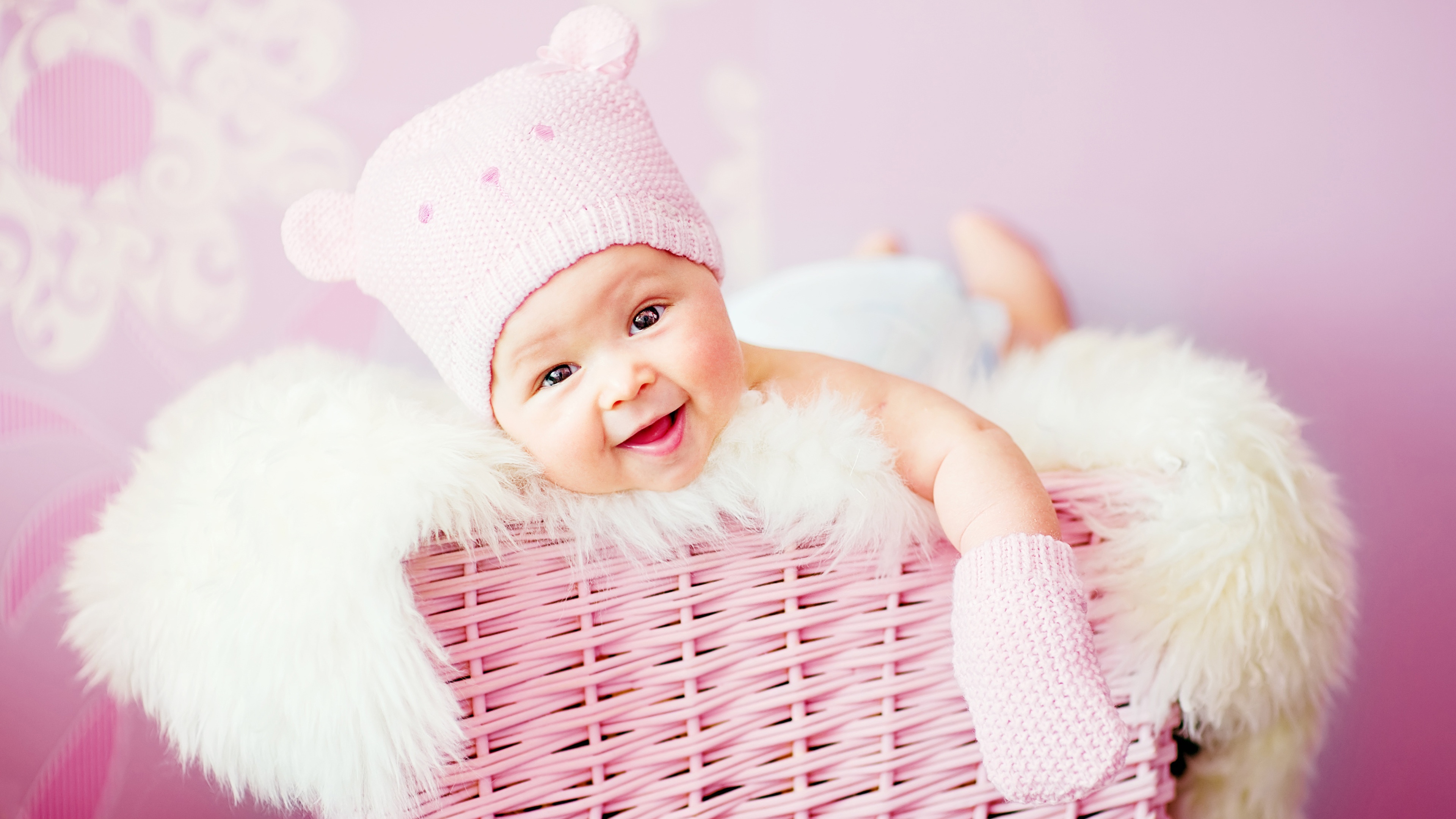 Download Pink Cute Child Photography Baby 4k Ultra HD Wallpaper