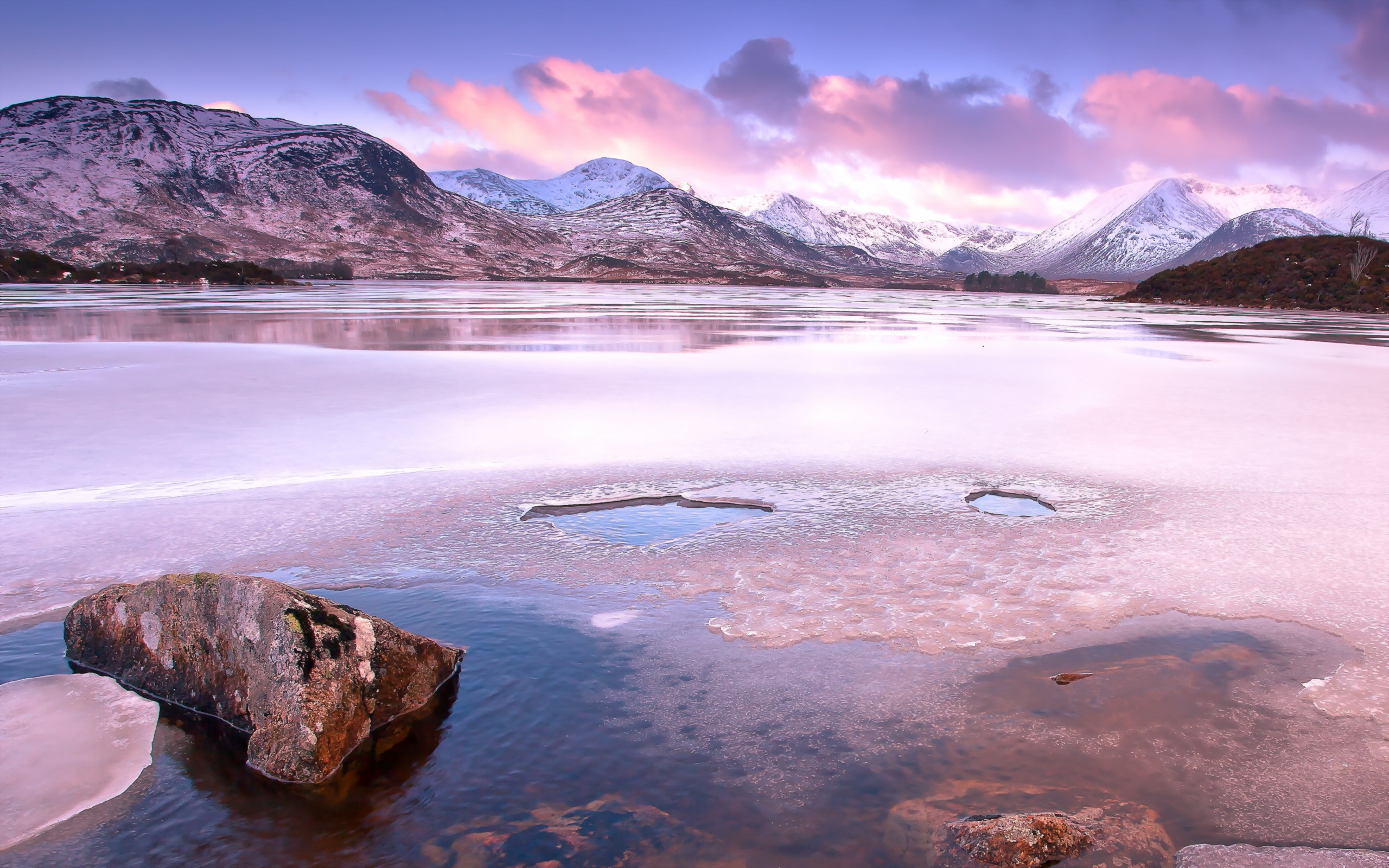 Download Mountain Lake Ice Nature Landscape HD Wallpaper