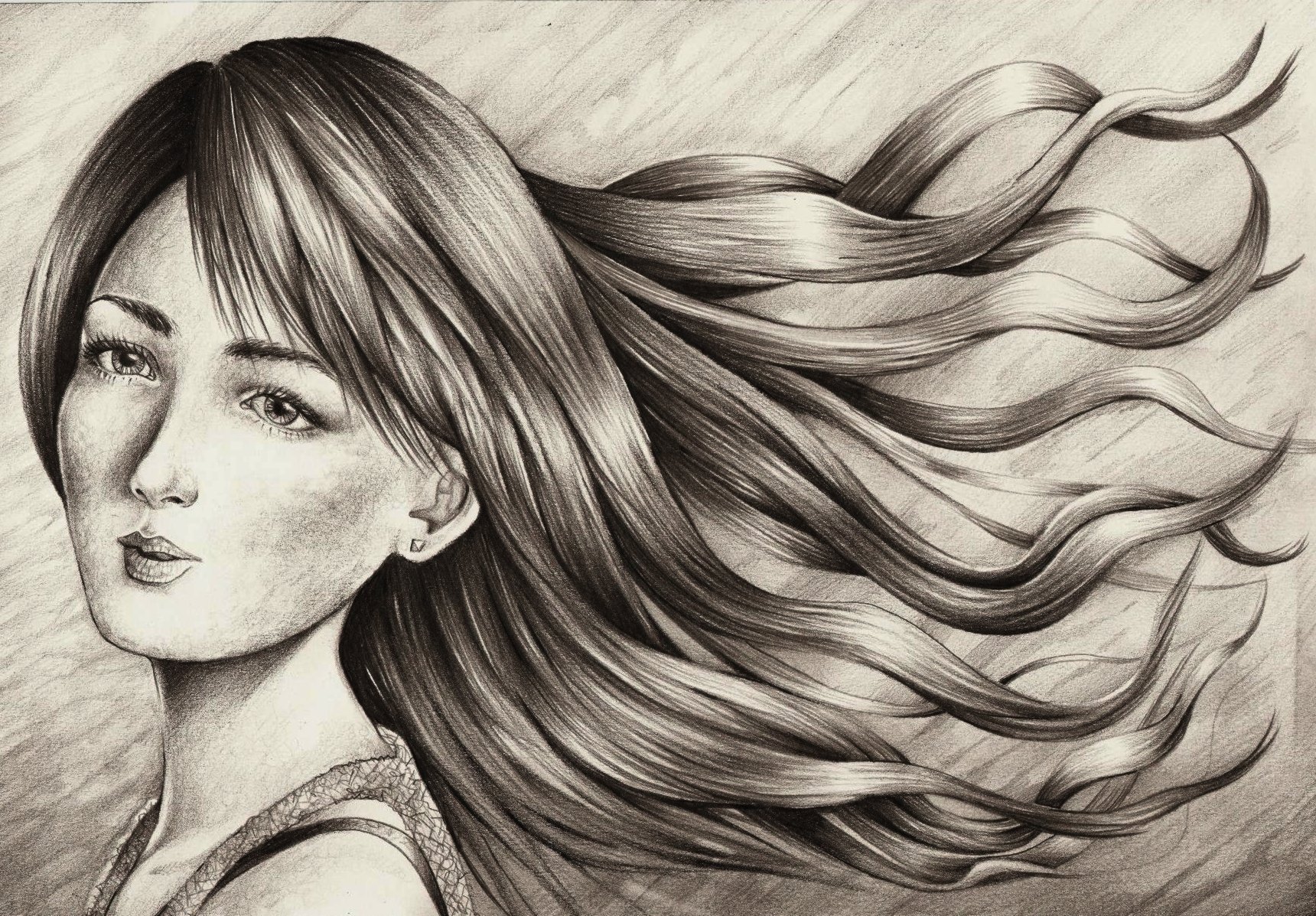 Download Sketch Woman Artistic Wallpaper
