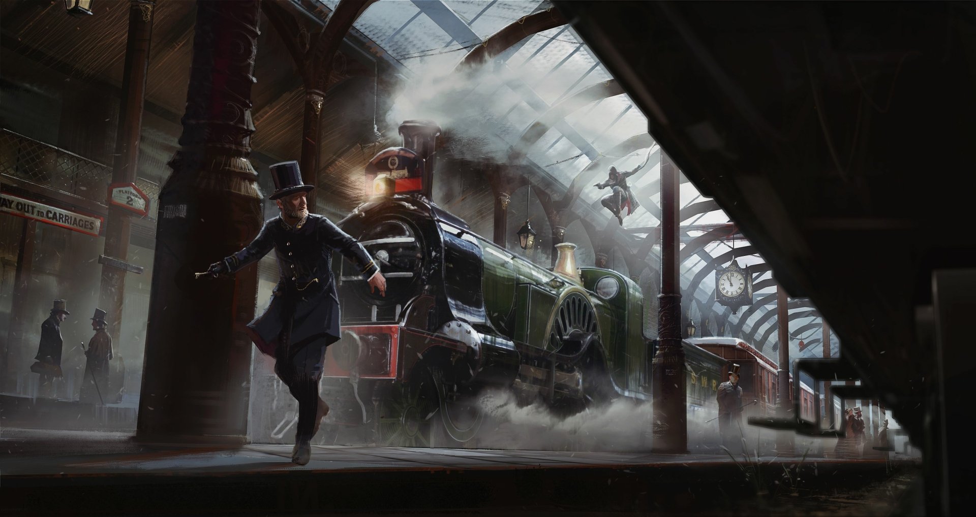 Assassin's Creed: Syndicate HD Wallpaper – Victorian Train Station Action