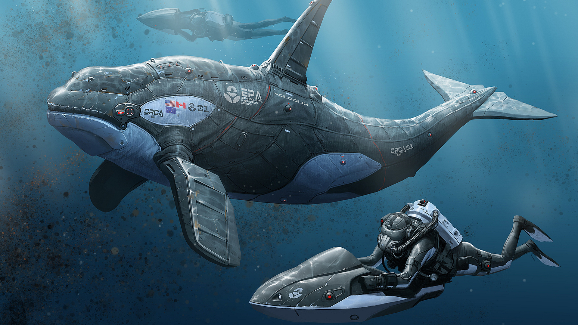 Futuristic Voyage: Sci-Fi Robot in HD Wallpaper by Robert Chew