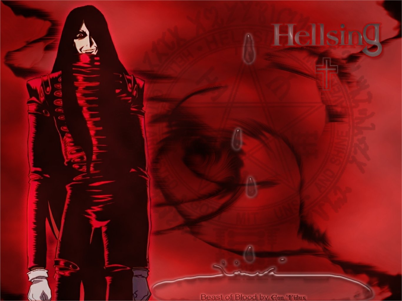 Hellsing Anime HD Wallpaper: Dark Elegance in Crimson Shadows ...