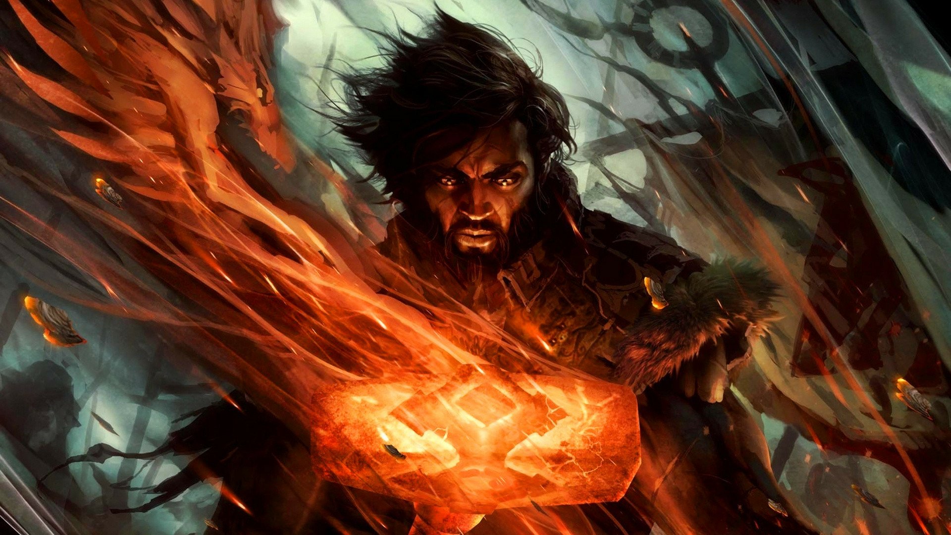 Epic Wheel of Time Fantasy HD Wallpaper: Flames of Destiny