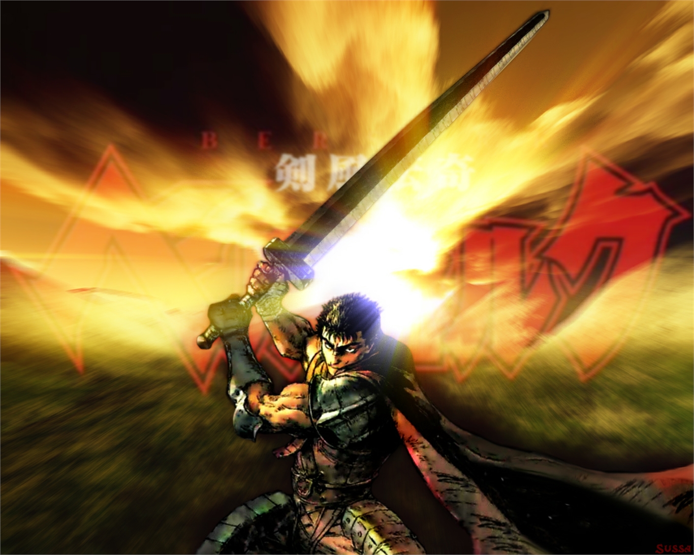 Guts Unleashed: Epic Berserk Anime HD Wallpaper