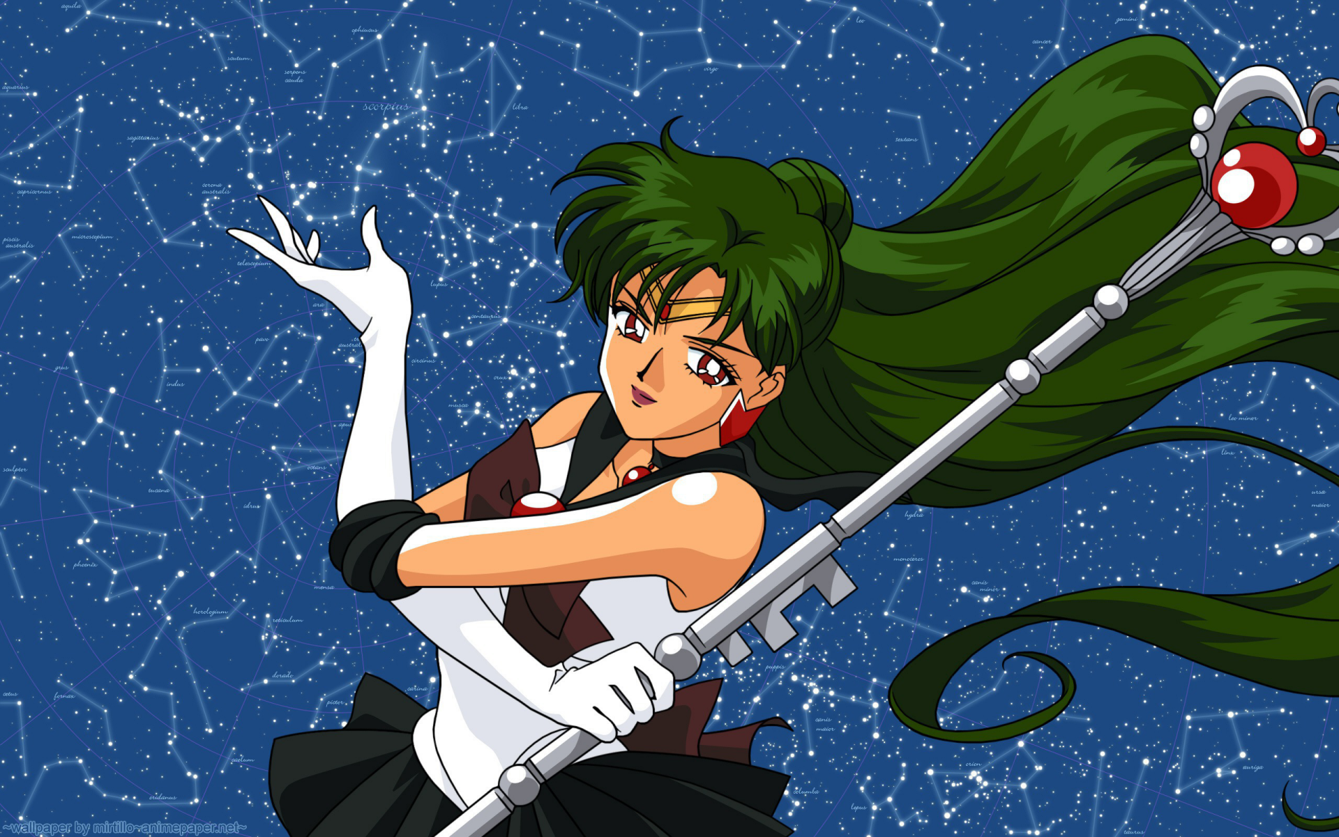 Starlit Elegance: Sailor Pluto HD Anime Wallpaper