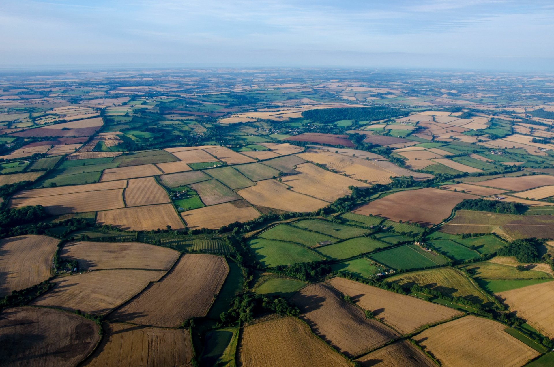 4K Ultra HD Aerial Horizon: Expansive Fields Landscape Photography