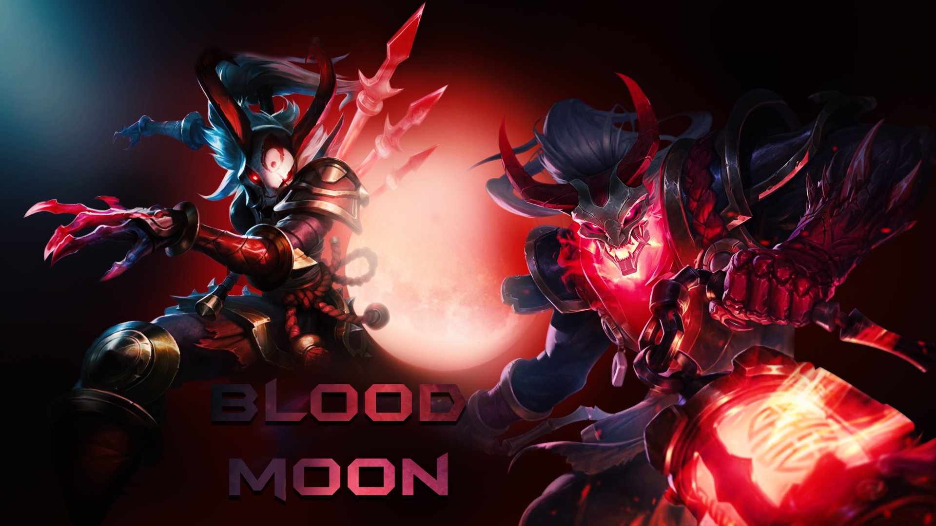 Blood Moon: Thresh & Kalista 4K Ultra HD Wallpaper by Zembii