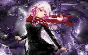 Download Scarf Red Eyes Pink Hair Long Hair Guilty Crown Inori Yuzuriha ...