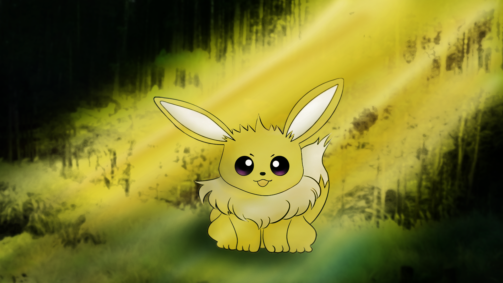 Shiny Eevee Radiant in Sunlight – HD Pokémon Anime Wallpaper by InoriX3
