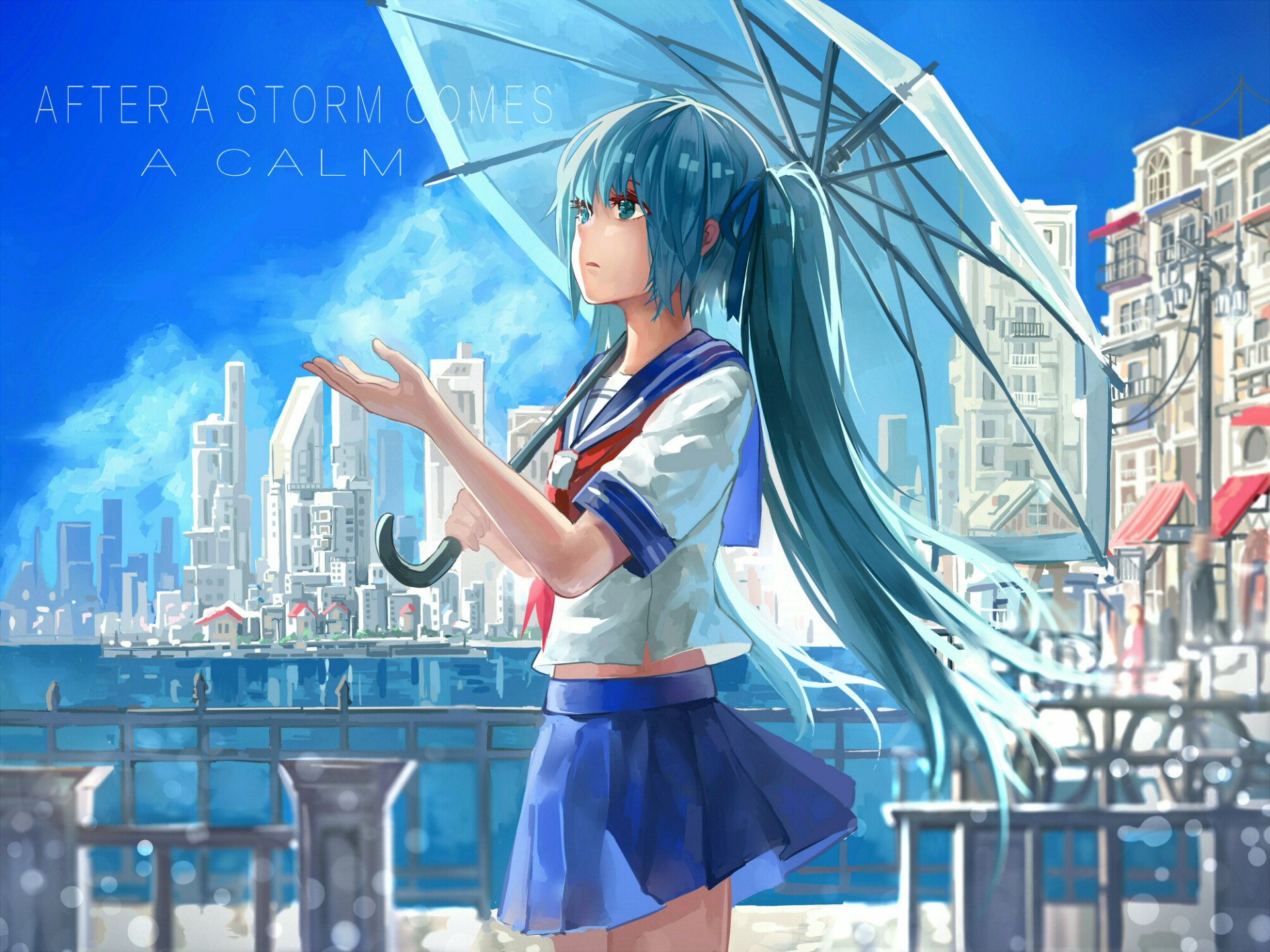 Hatsune Miku School Uniform HD Wallpaper by 星☆霜