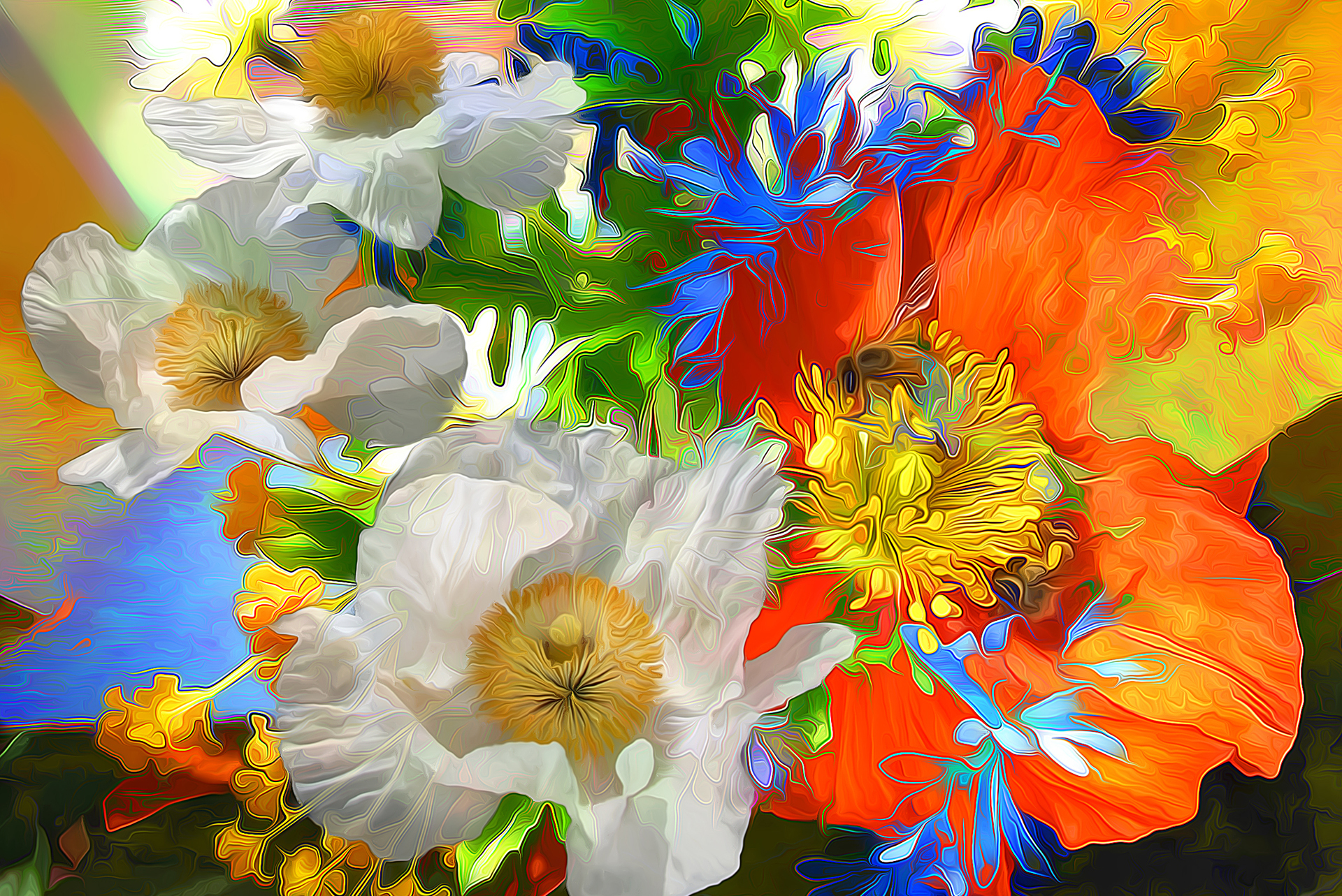 Download Colorful Colors Flower Artistic Painting HD Wallpaper