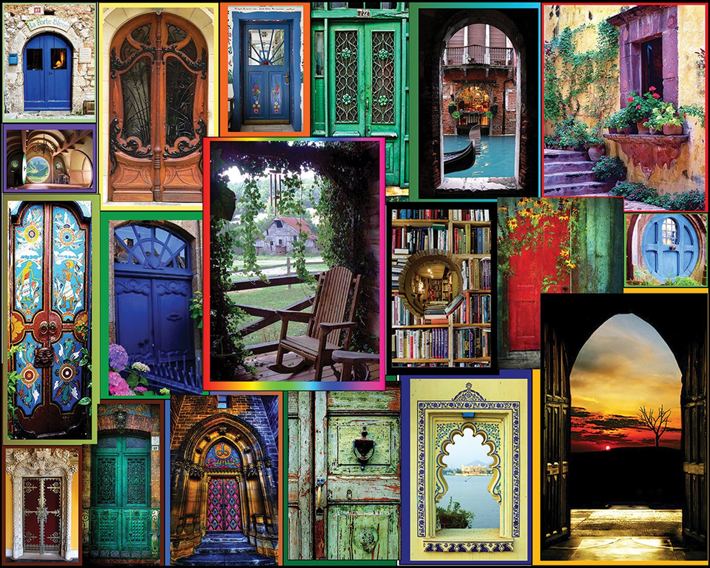 Download Colorful Collage Artistic Door Wallpaper