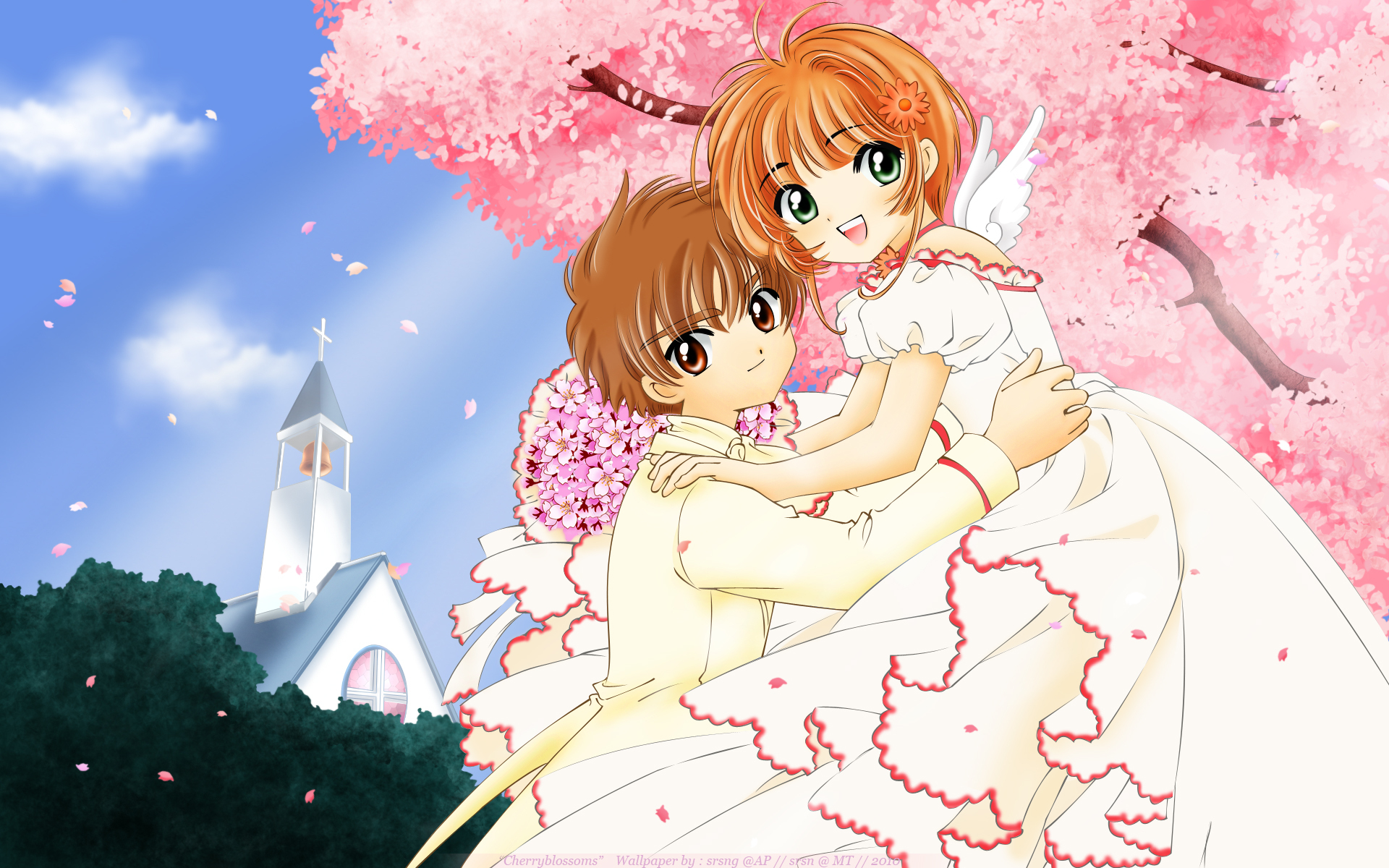 Cardcaptor Sakura HD Wallpaper: Magical Love Beneath Cherry Blossoms