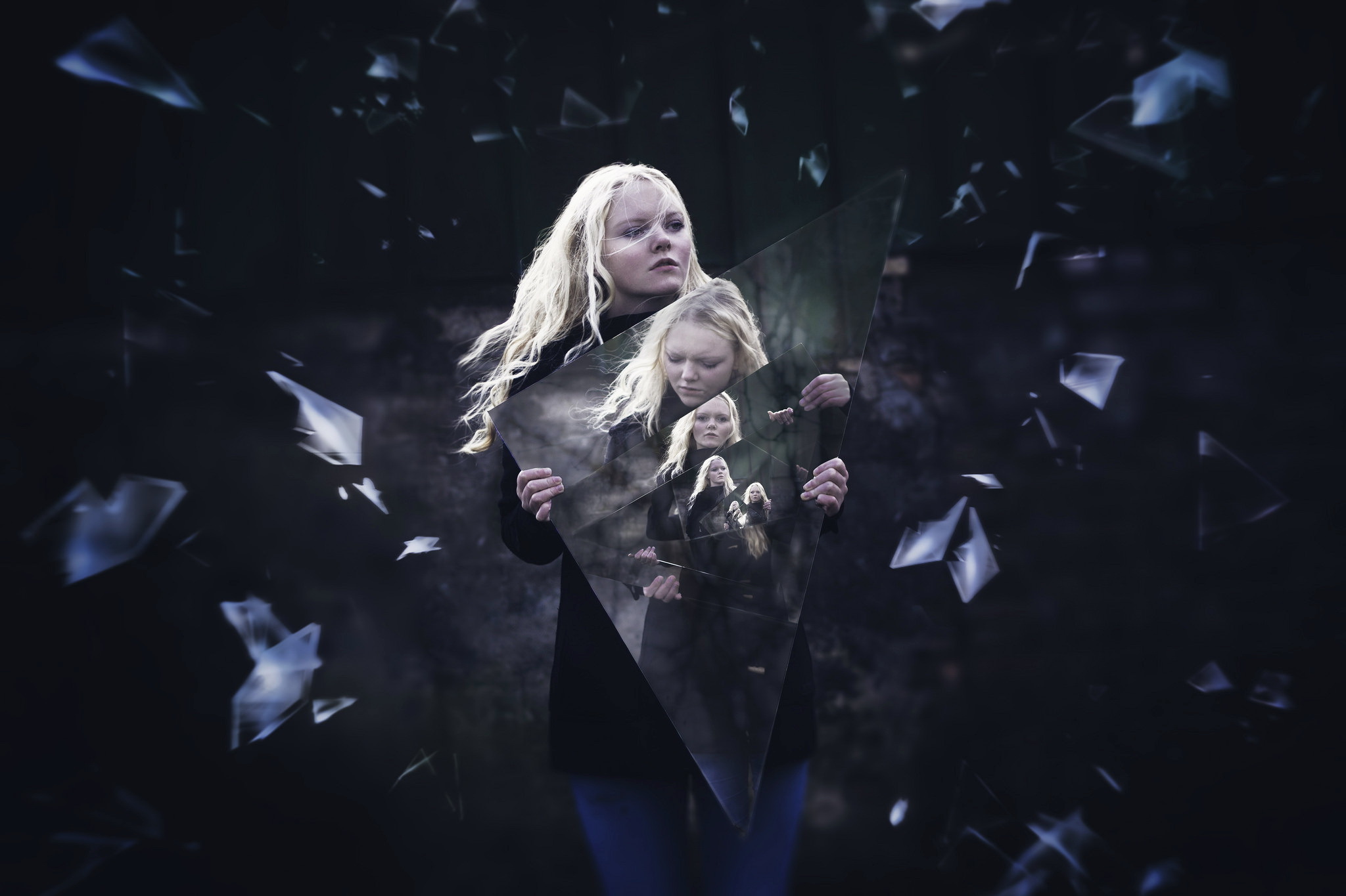 Download Glass Blonde Reflection Mirror Photography Manipulation HD ...