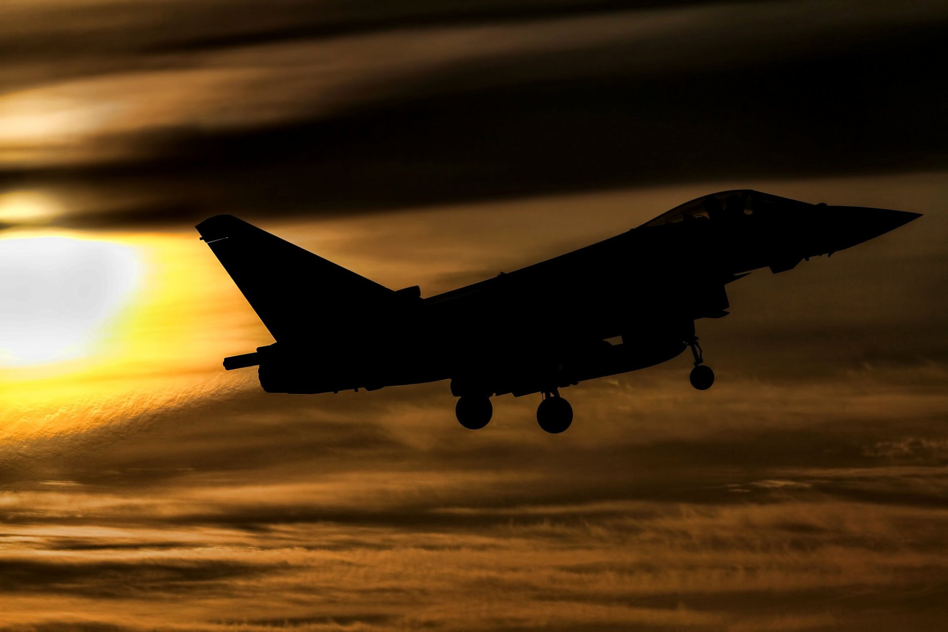 Download Warplane Aircraft Jet Fighter Silhouette Night Military