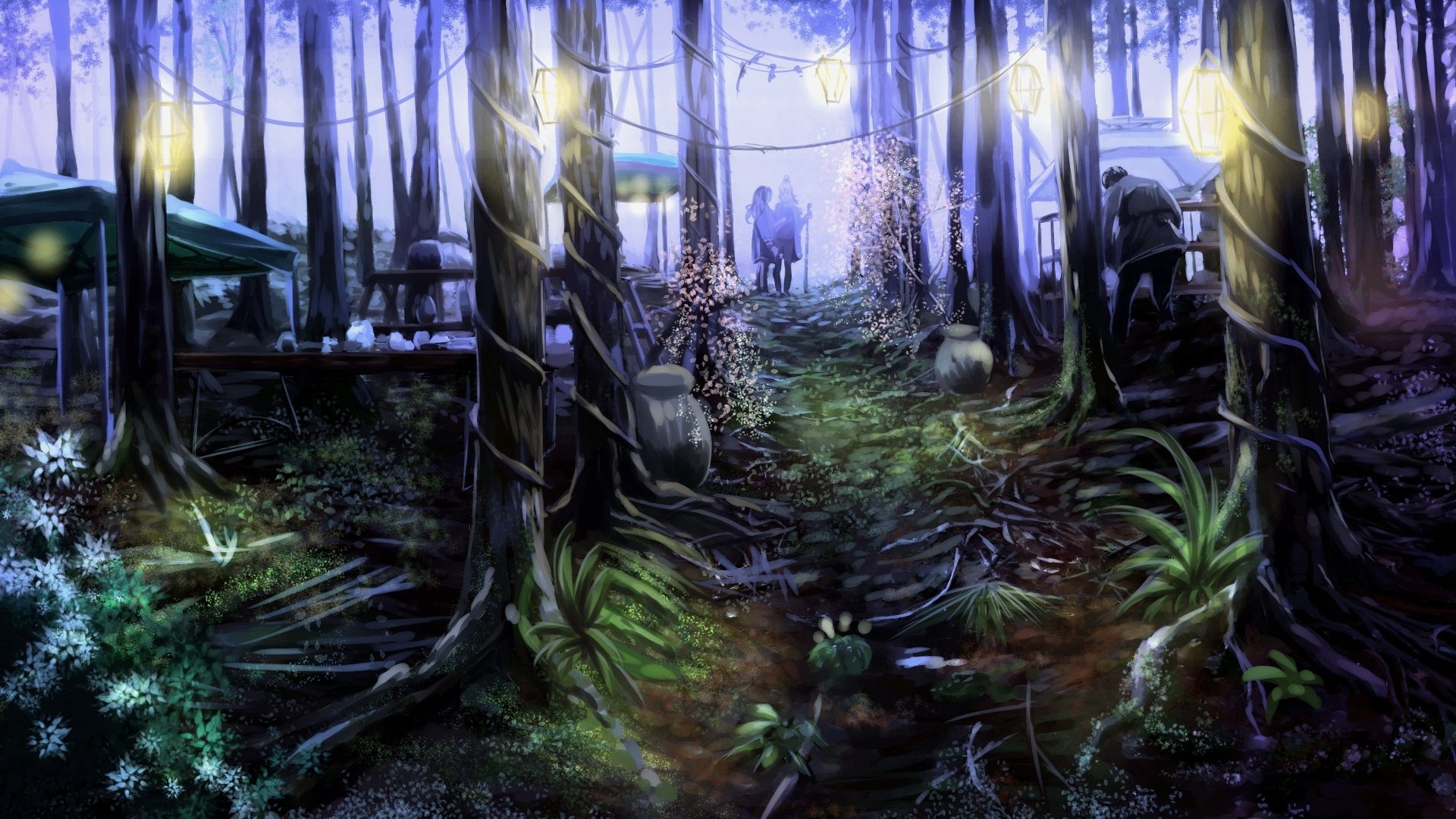 Download Anime Forest Anime Forest HD Wallpaper by smile | 1920x1080 ...