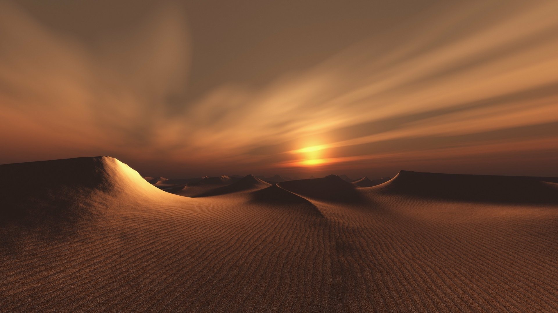 Desert Horizon: Majestic Sand Dunes at Sunset – HD Nature Landscape ...