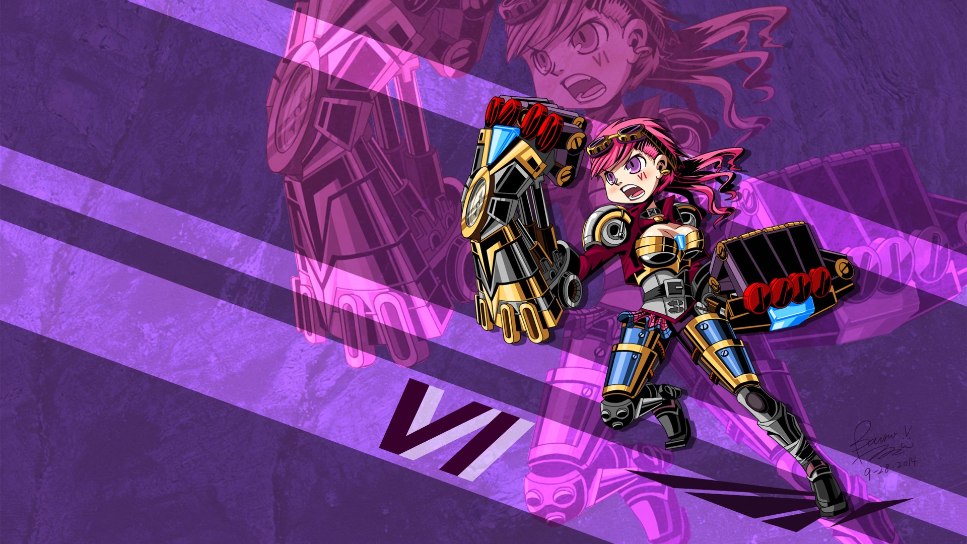 VI - League of Legends HD Wallpaper | Epic Video Game Art by bannouneko
