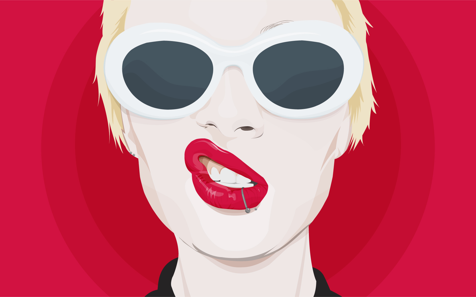 Download Vector Sunglasses Woman Face HD Wallpaper