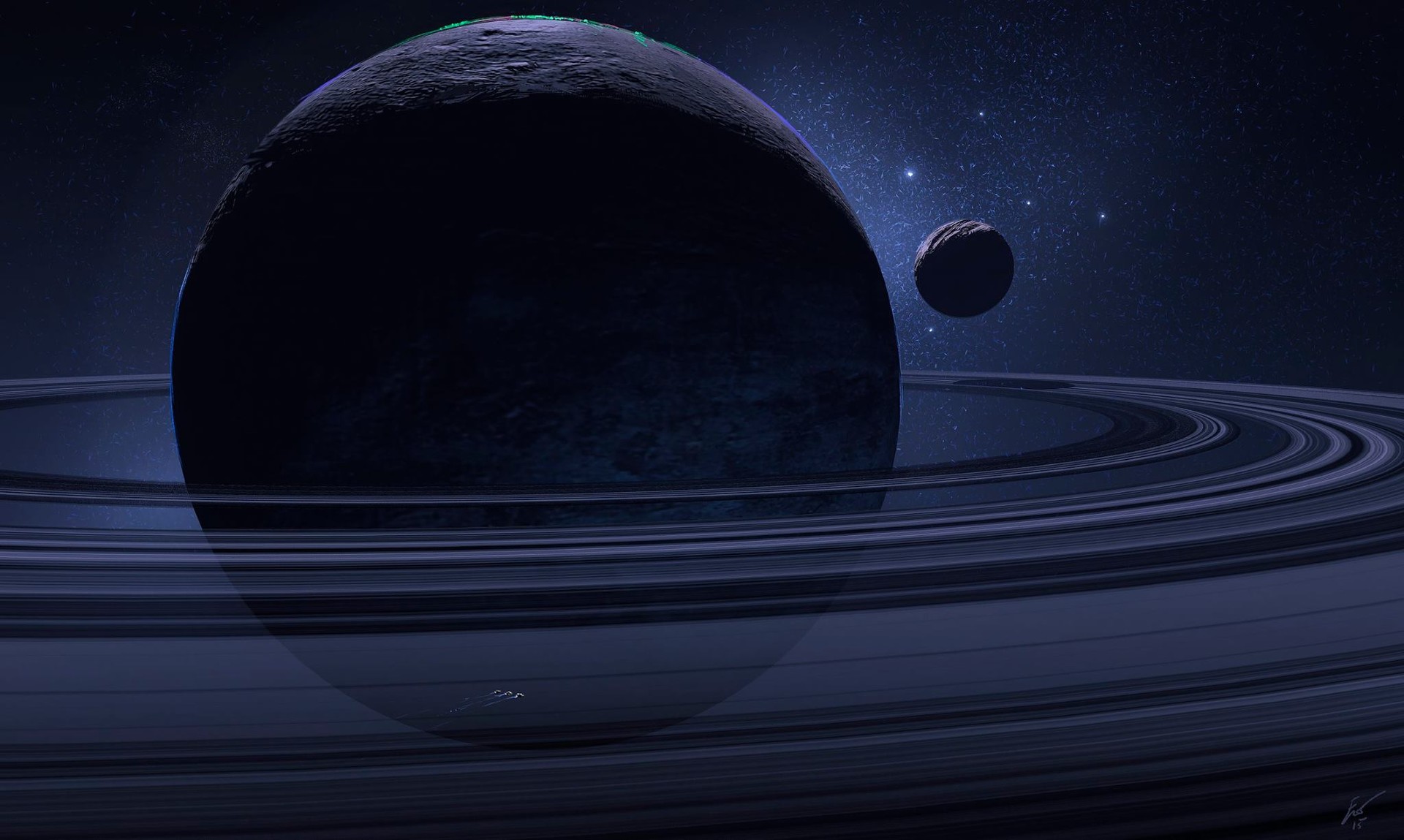 Download Space Moon Planet Sci Fi Planetary Ring HD Wallpaper by Espen ...