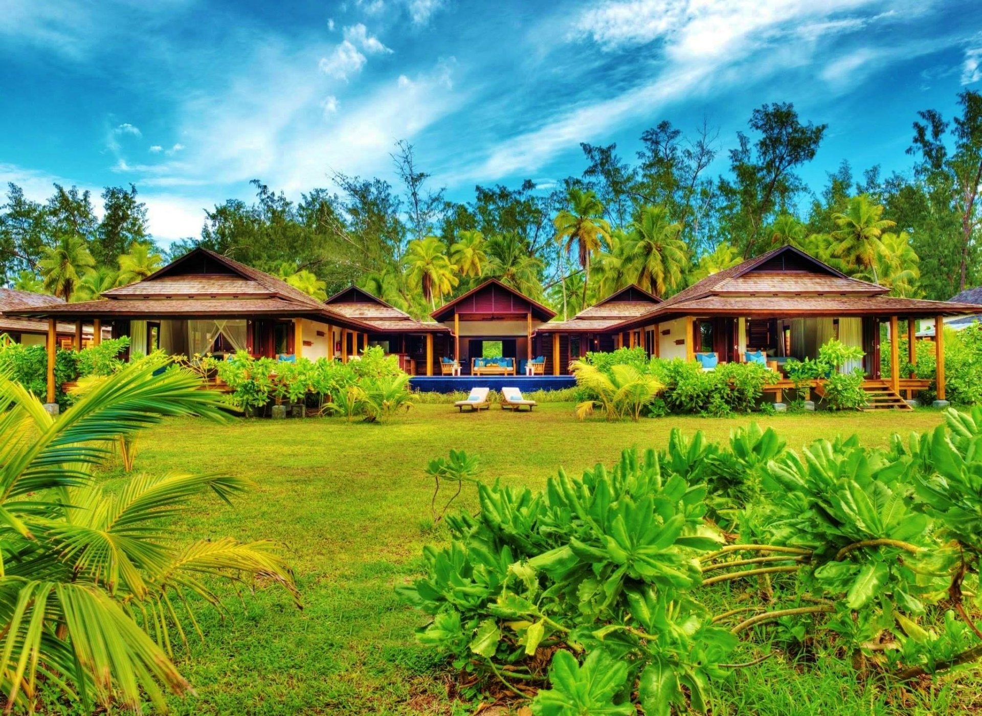 Tropical Palm Resort Cabin HD Wallpaper Escape