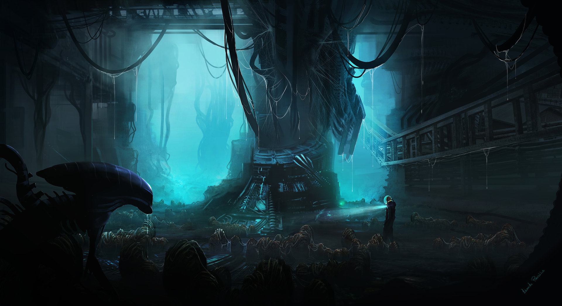 Sci Fi Alien Wallpaper by Massimo Porcella