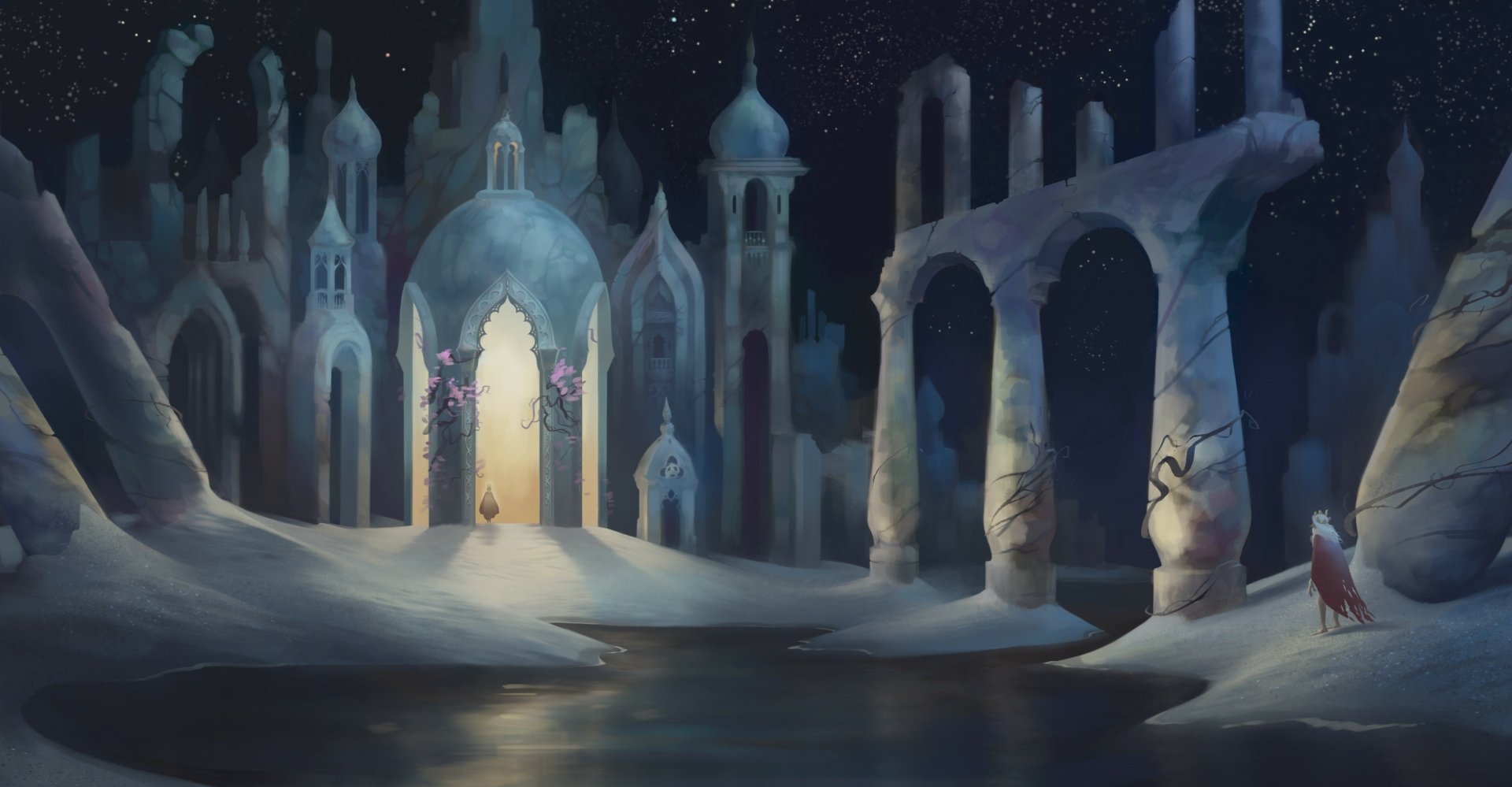 Frosted Riverkeep — 2K Fantasy Castle by Bre Galloway | 3845x2000 ...