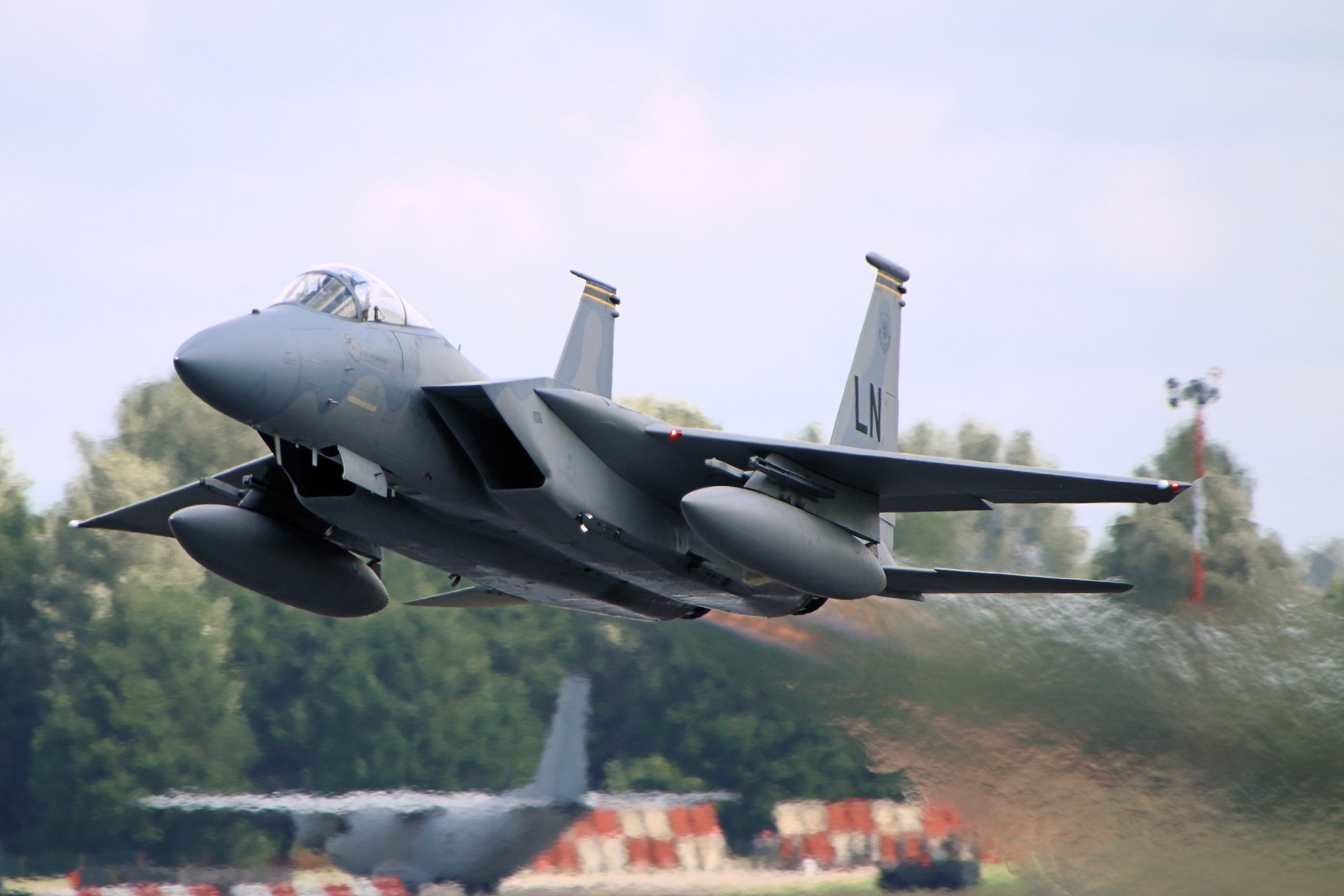 F-15 Eagle Jet Fighter in Action – HD Military Warplane Wallpaper