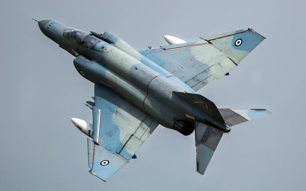 HD Wallpaper: F-4 Phantom II and F-22 Raptor in Flight