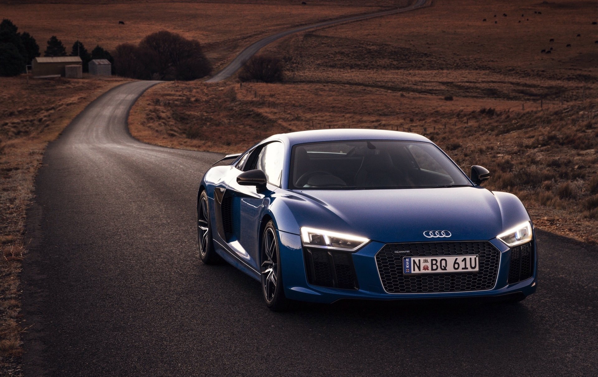 Audi R8 V10 Supercar HD Wallpaper on Open Road